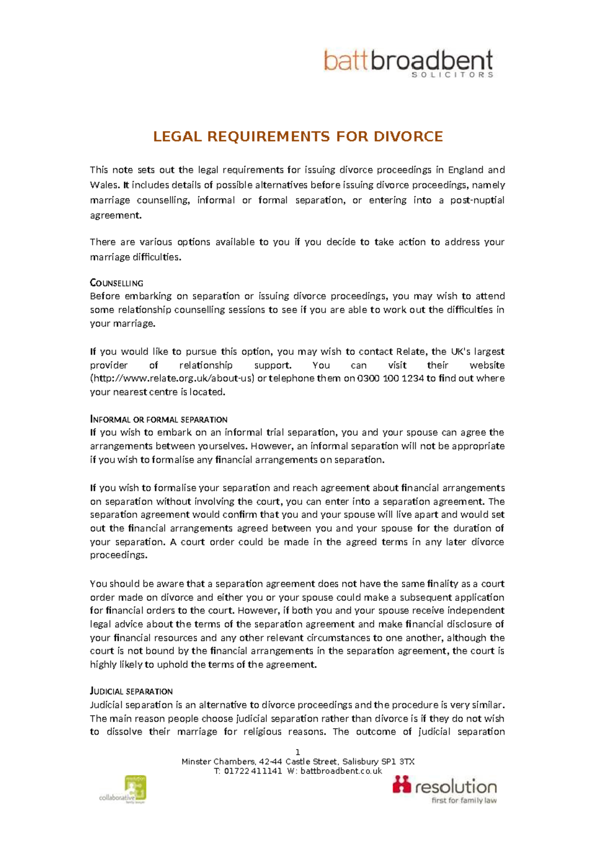 Divorce-Procedure-leaflet - LEGAL REQUIREMENTS FOR DIVORCE This note ...
