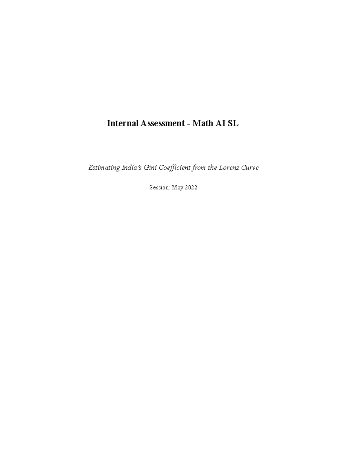 Final math ai sl ia - N/A - Internal Assessment - Math AI SL Estimating ...