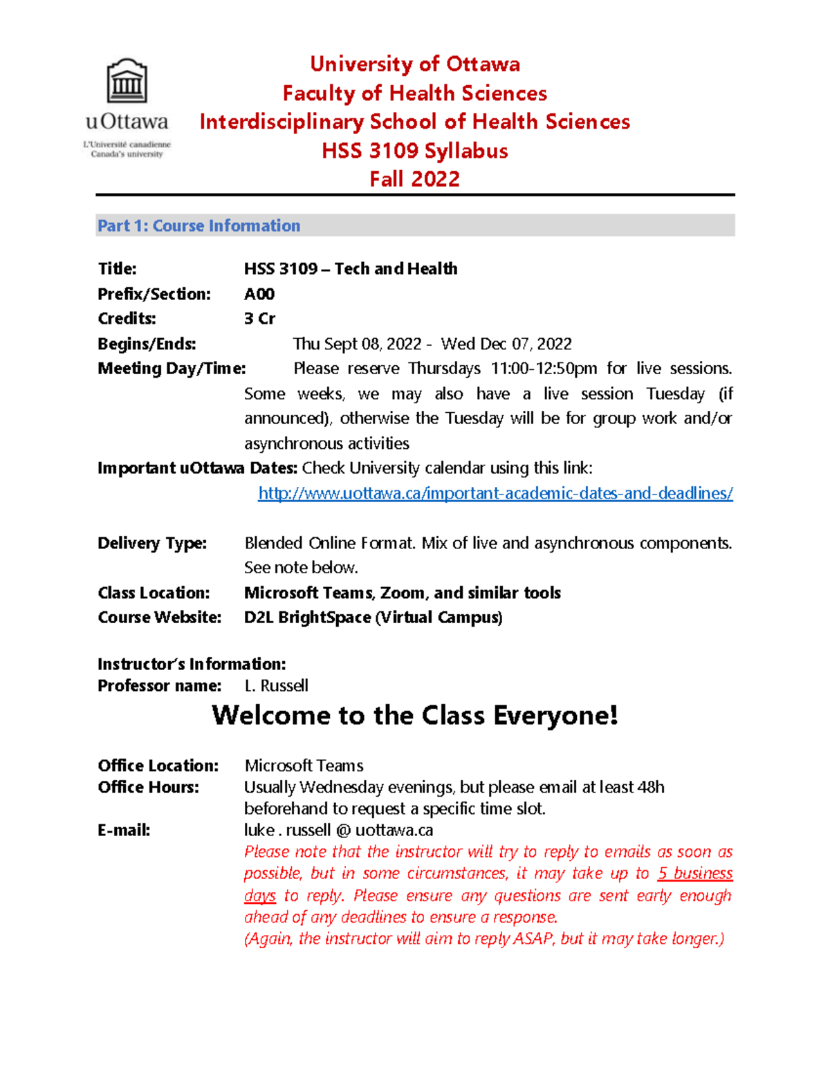 HSS 3109 - Research Approaches - Fall 2022 - University of Ottawa ...