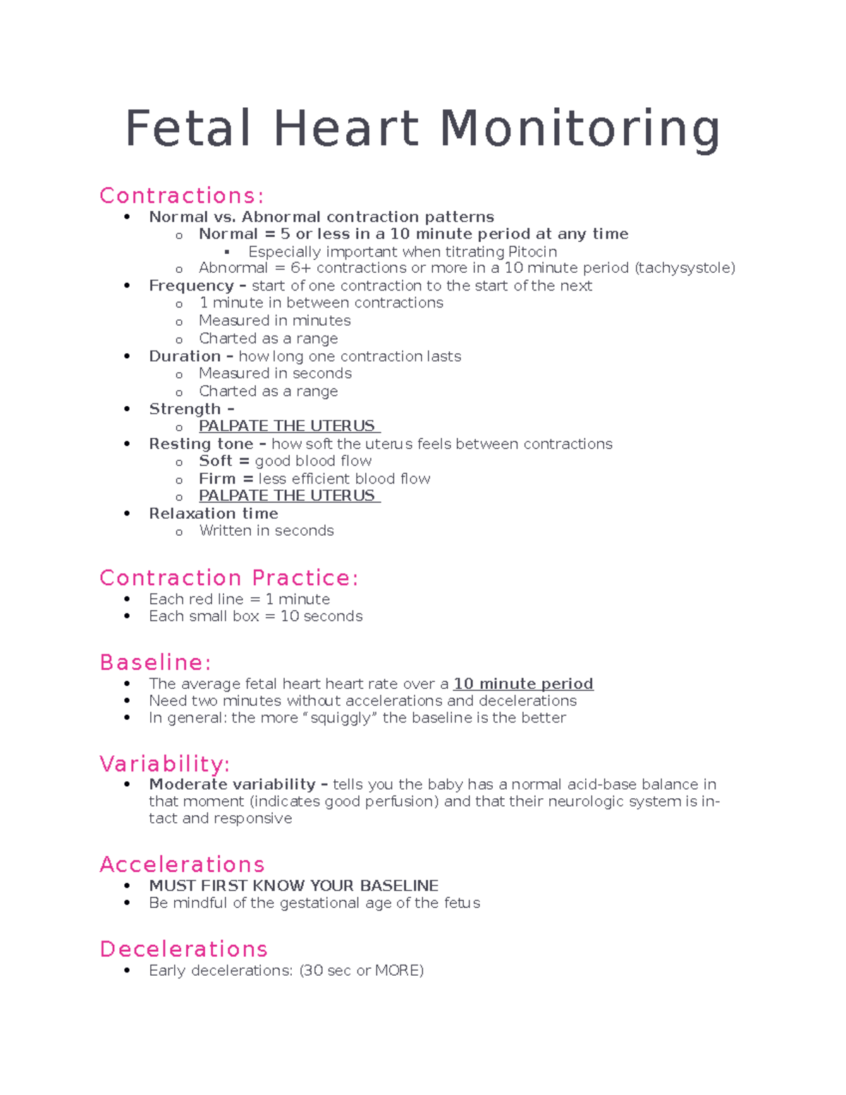 Fetal Heart Monitoring - NS 334 - Studocu