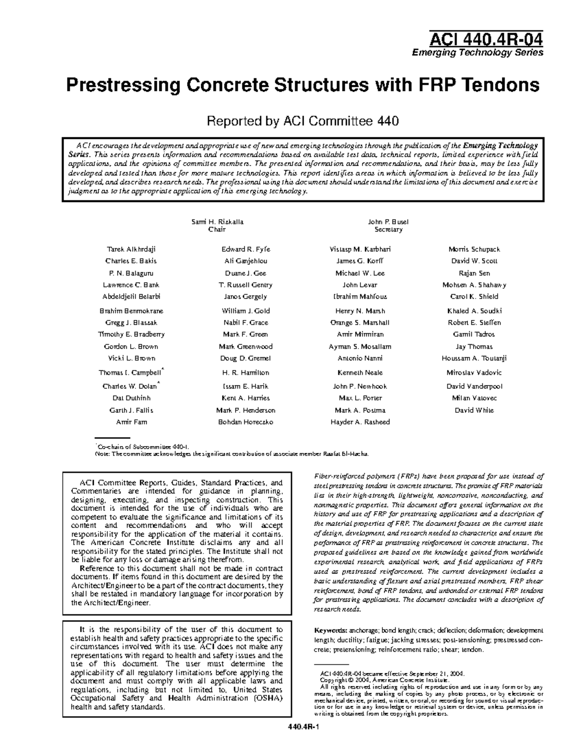 ACI 440.4R-04 Prestressing Concrete Structures with FRP Tendons (2004 ...