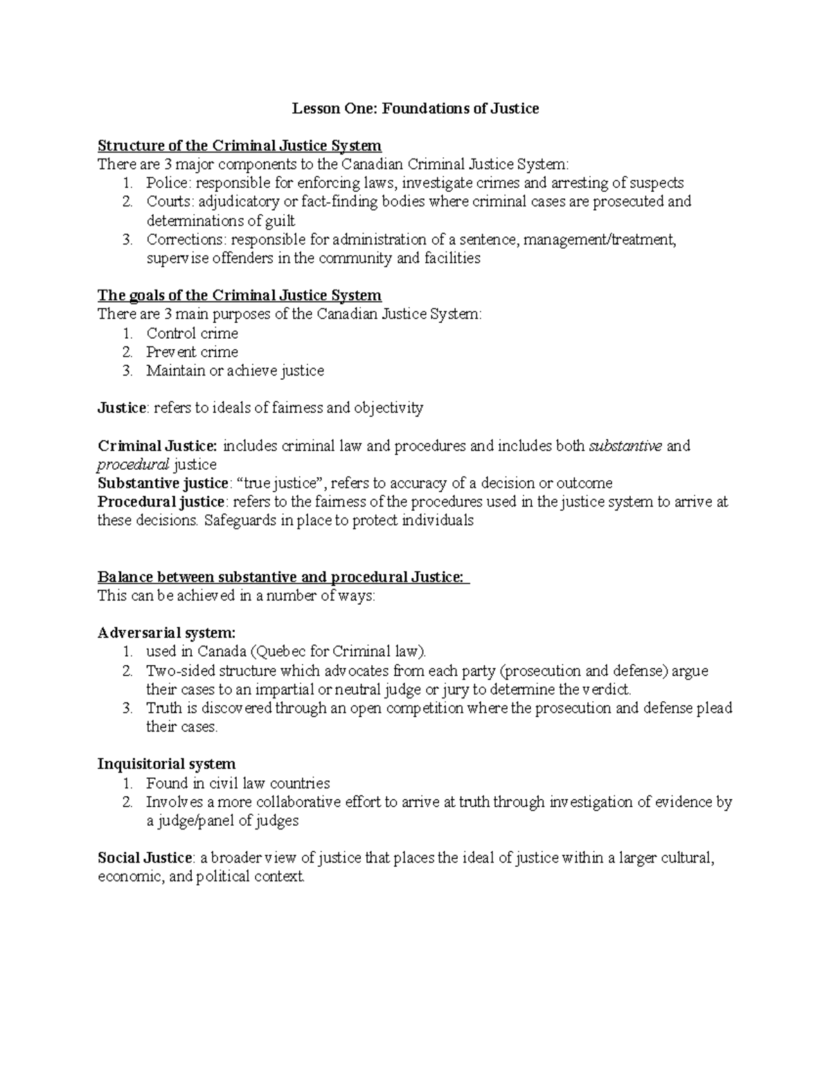 Lesson One - Police: responsible for enforcing laws, investigate crimes ...