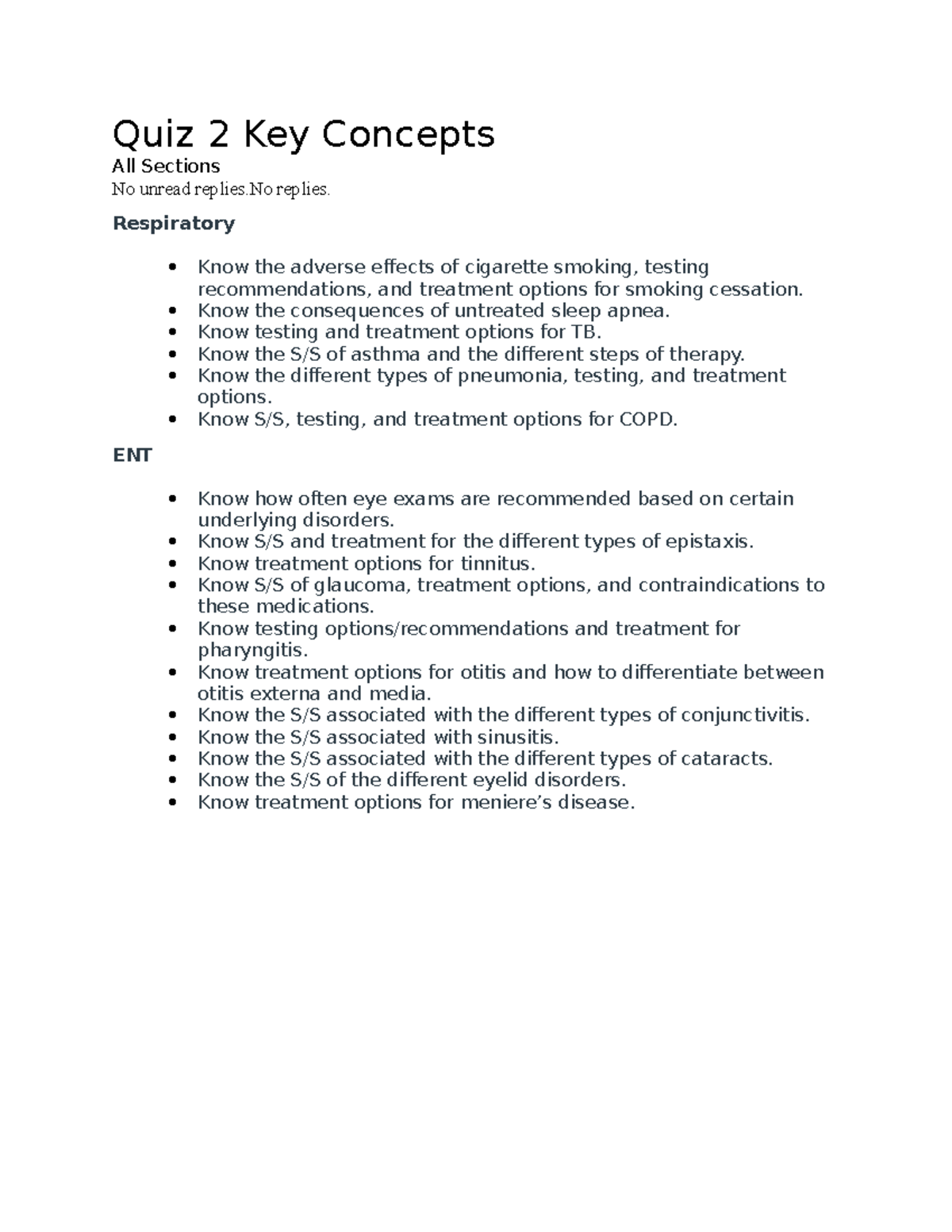 Quiz 2 Key Concepts - Quiz 2 Key Concepts All Sections No unread ...