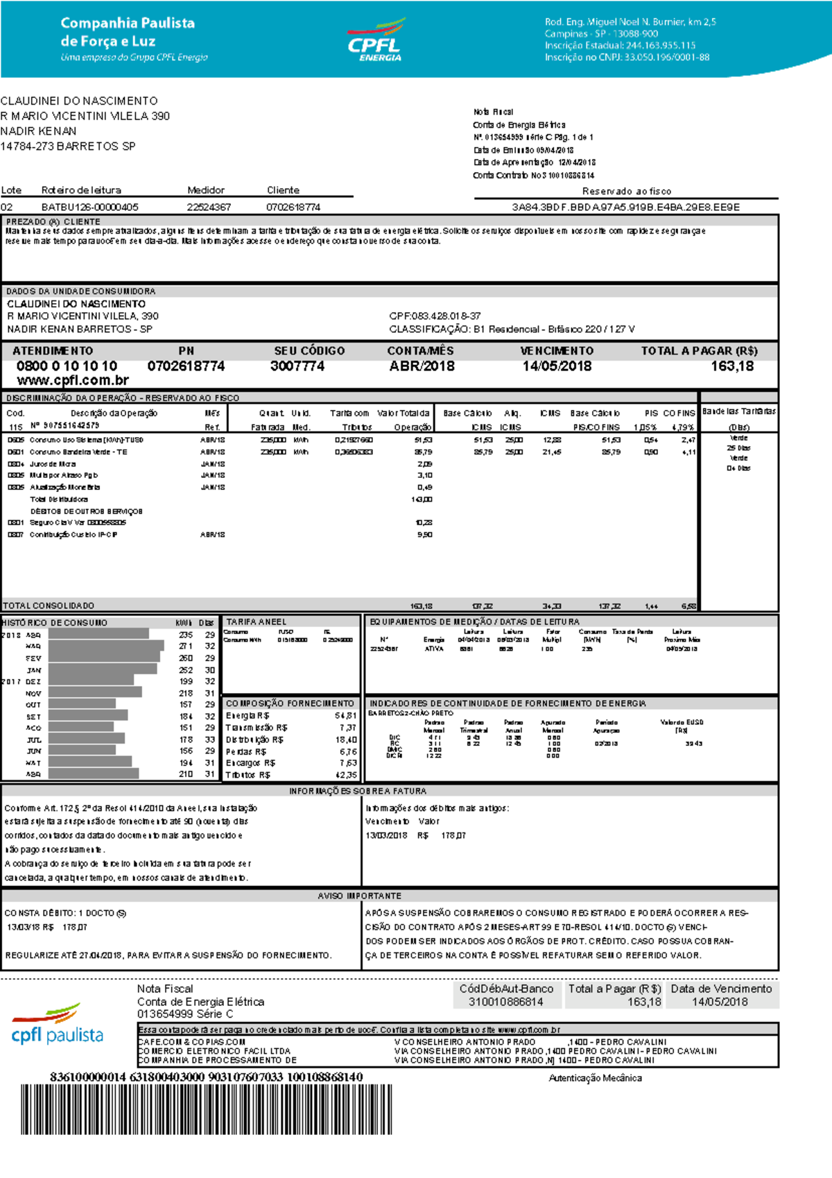Cpfl - Engenharia de Segurança - CLAUDINEI DO NASCIMENTO R MARIO ...