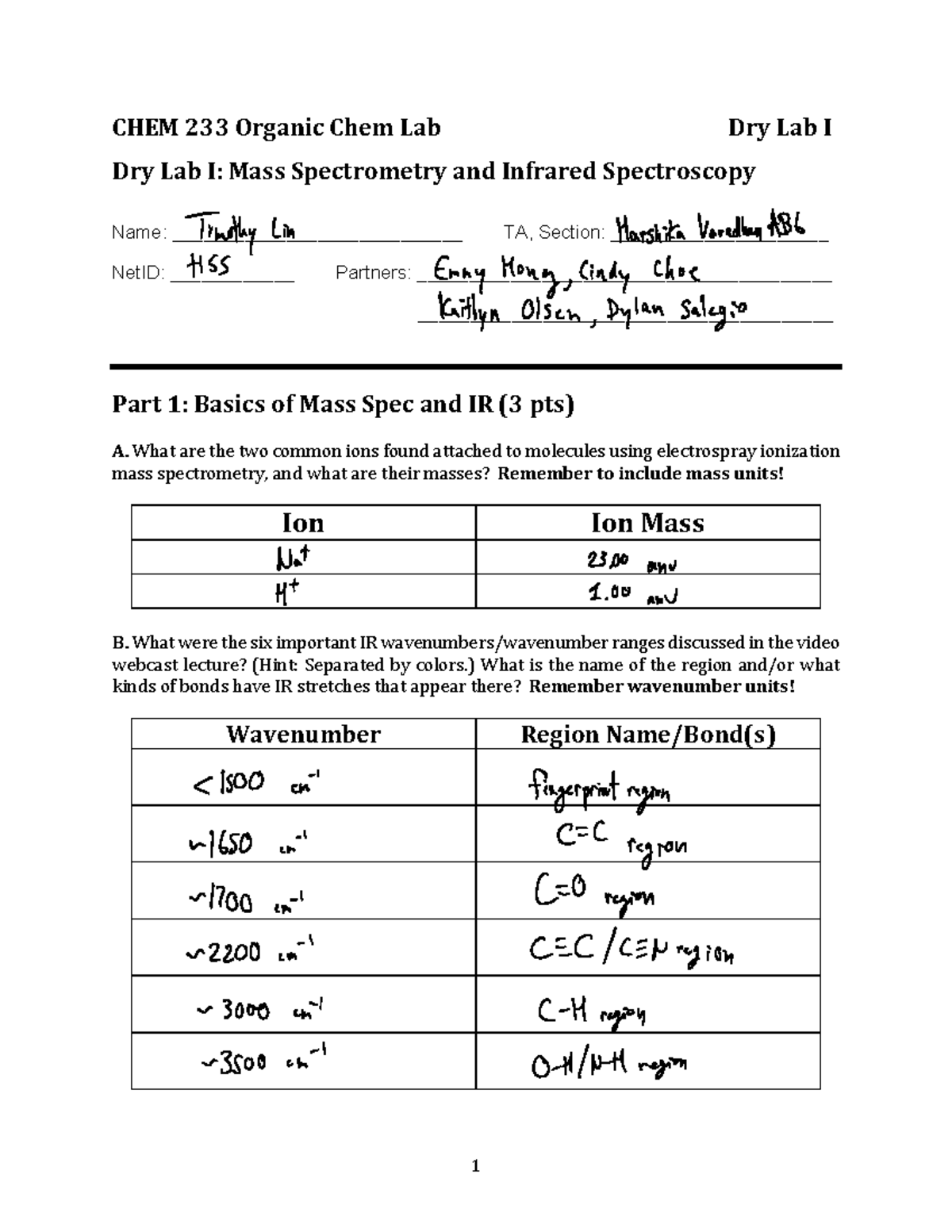 CHEM+233+SP24Mass+Spectrometry+and+Infrared+Spectroscopy+Lab+Packet ...