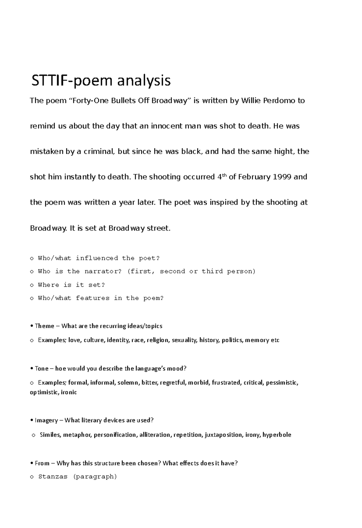 Sttif-poem analysis 03 - STTIF-poem analysis The poem “Forty-One ...