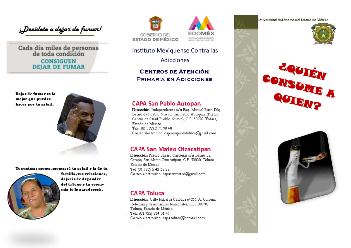 Triptico Tabaquismo - tríptico sobre tips e información relevante para ...