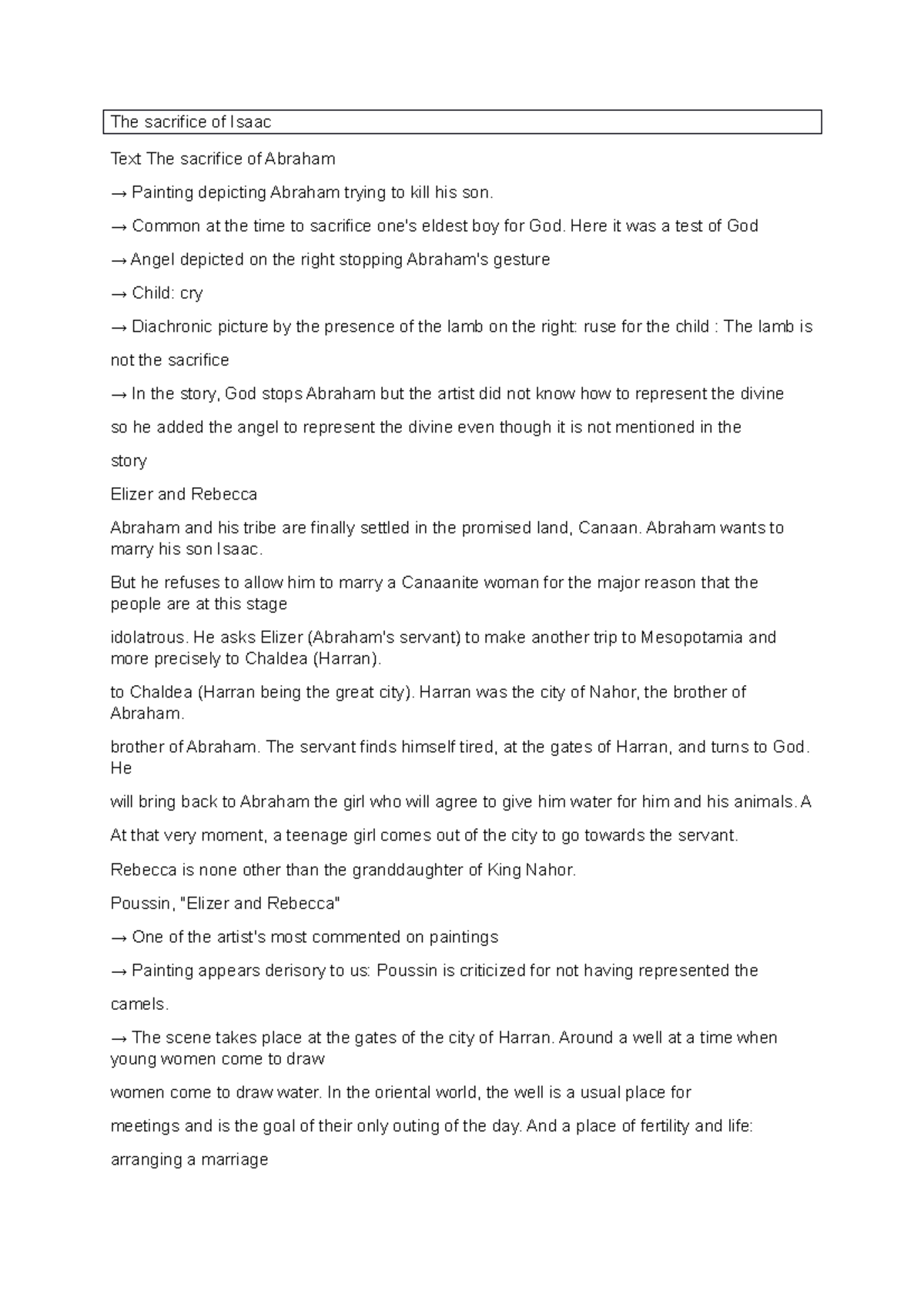 The sacrifice of Isaac - Lecture notes 1 - The sacrifice of Isaac Text ...