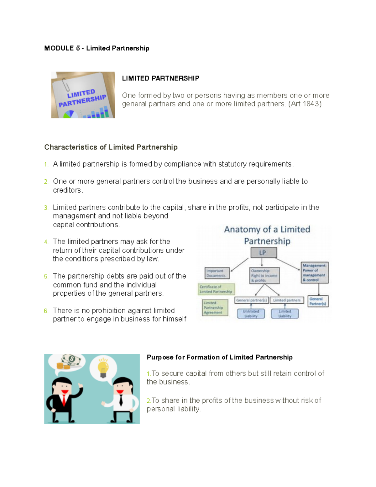 Module 5 - Limited Partnership - MODULE 5 - Limited Partnership LIMITED ...