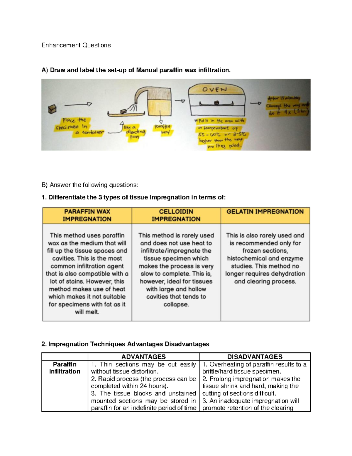 Enhancement Questions - Infiltration & Impregnation - Enhancement ...