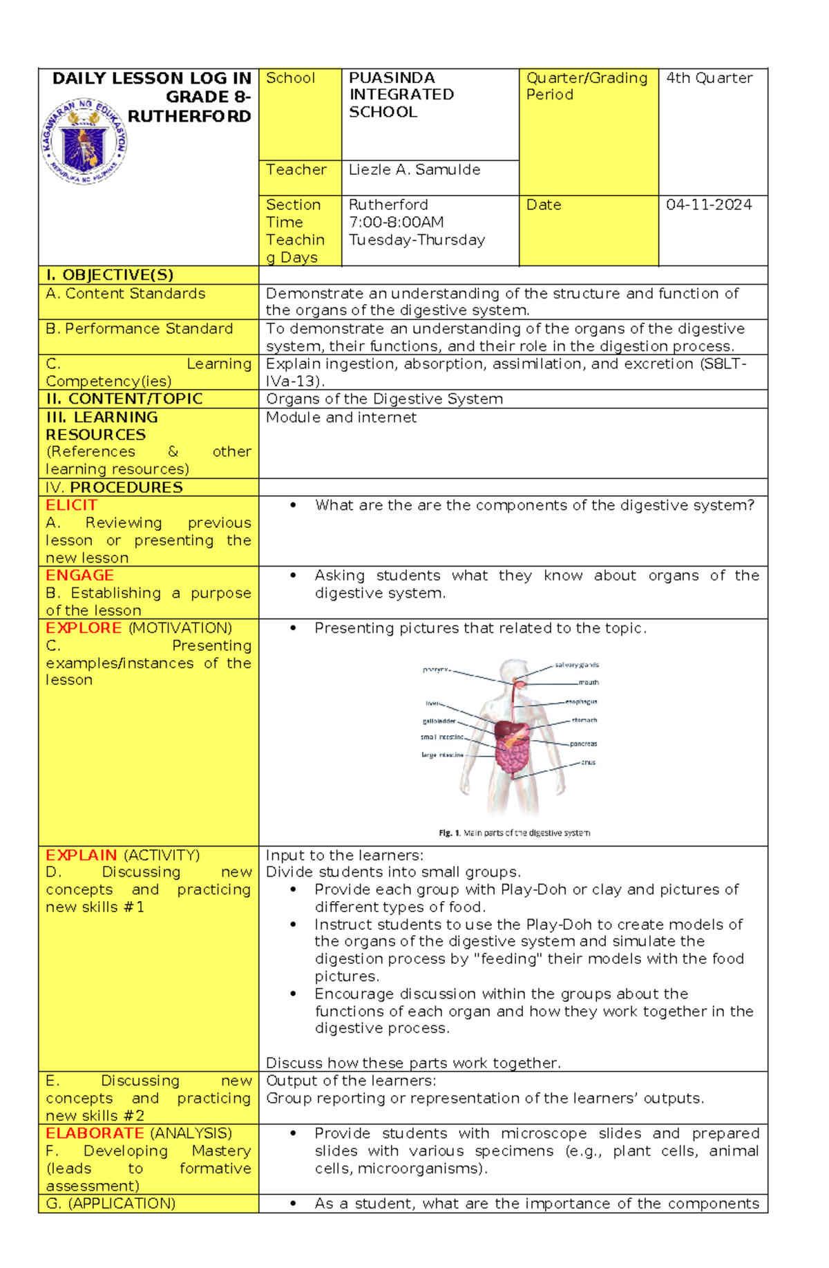 Lesson-Plan-Science 8 - April 11, 2024 - DAILY LESSON LOG IN GRADE 8 ...
