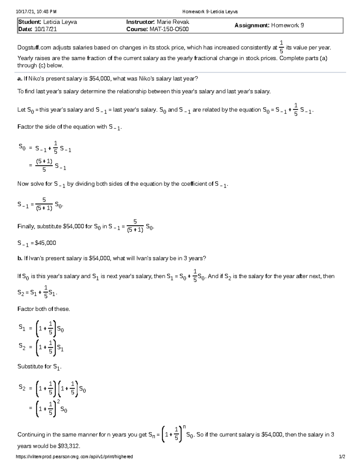 Homework 9-Leticia Leyva - MAT-144 - GCU - Studocu