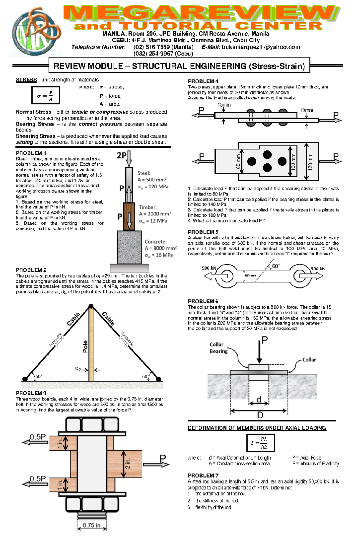 Strength OF Materials in Design - MANILA: Room 206, JPD Building, CM ...