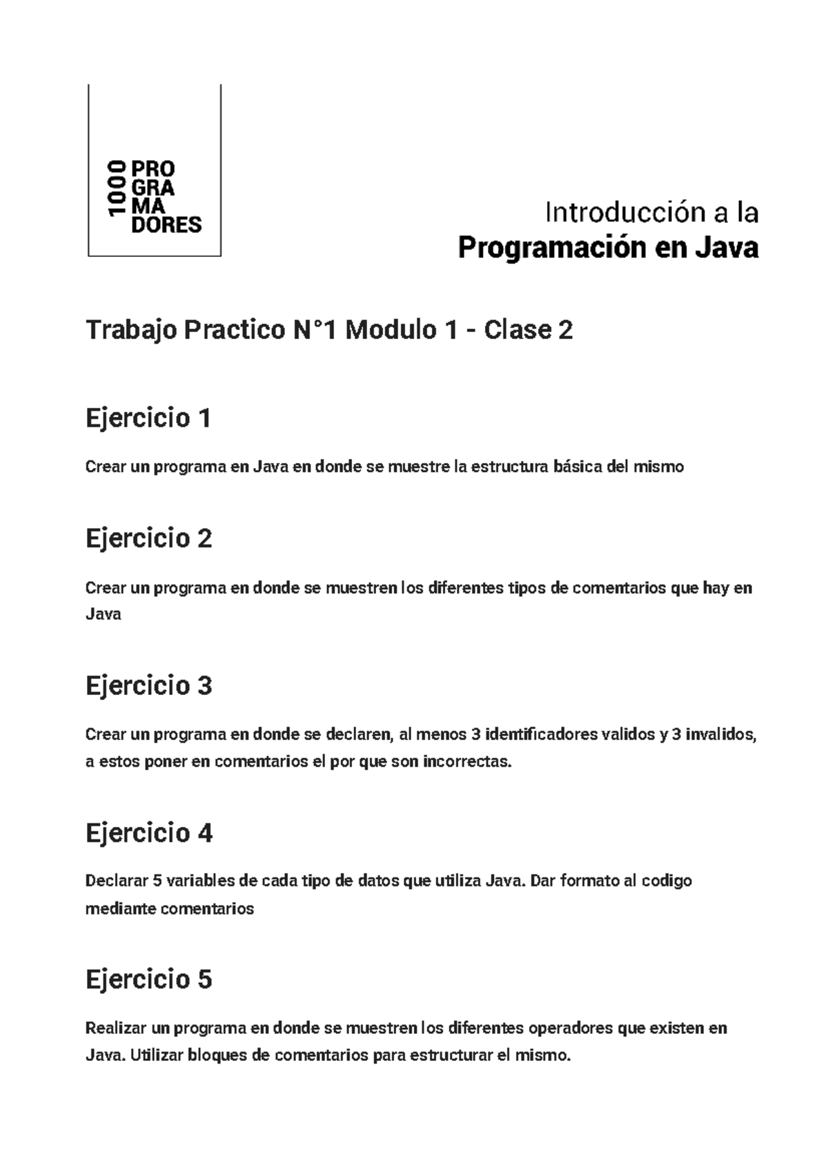 Modulo 1 - Clase 2 practico - Introduccion a la Programacion - UCASAL ...