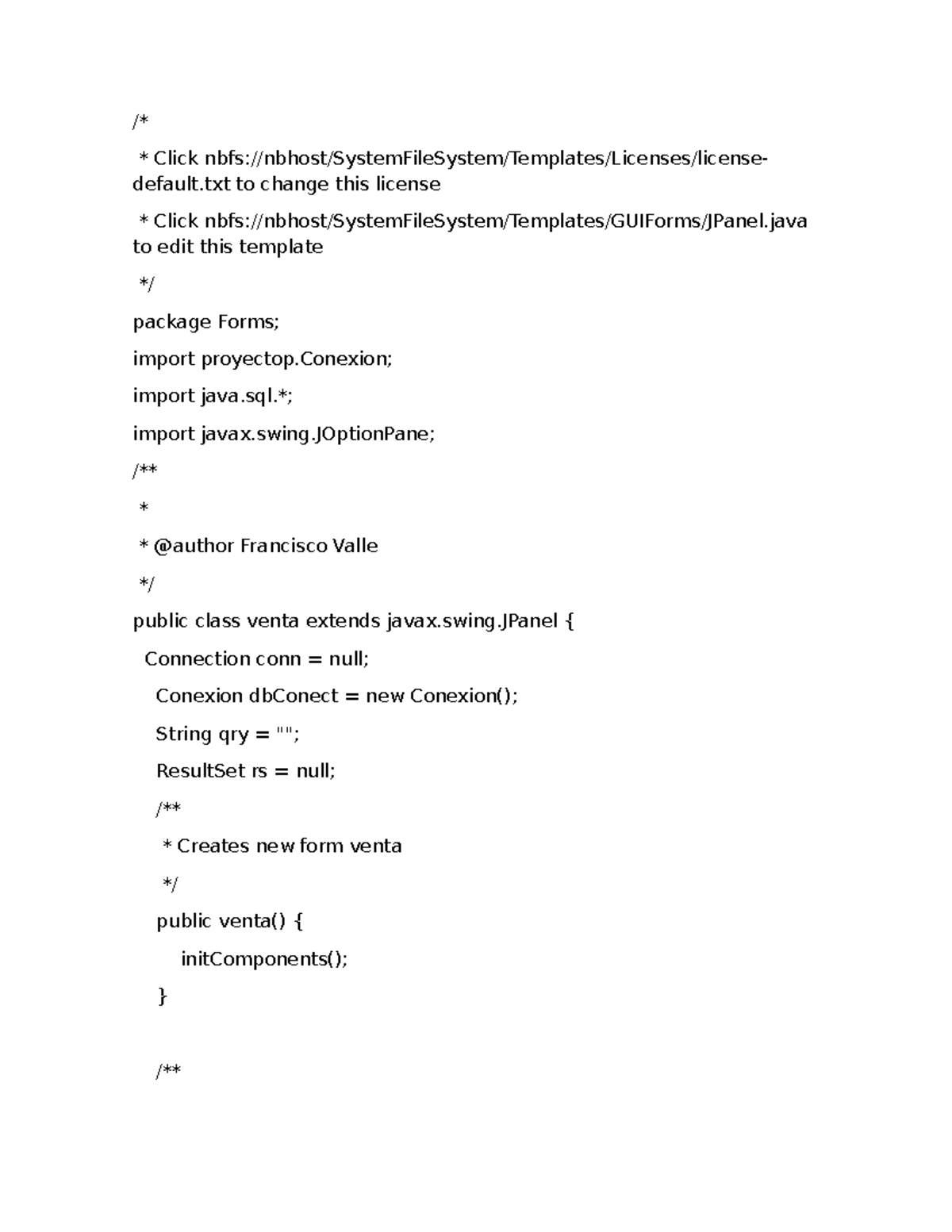 Codigo - /* Click nbfs://nbhost/SystemFileSystem/Templates/Licenses ...