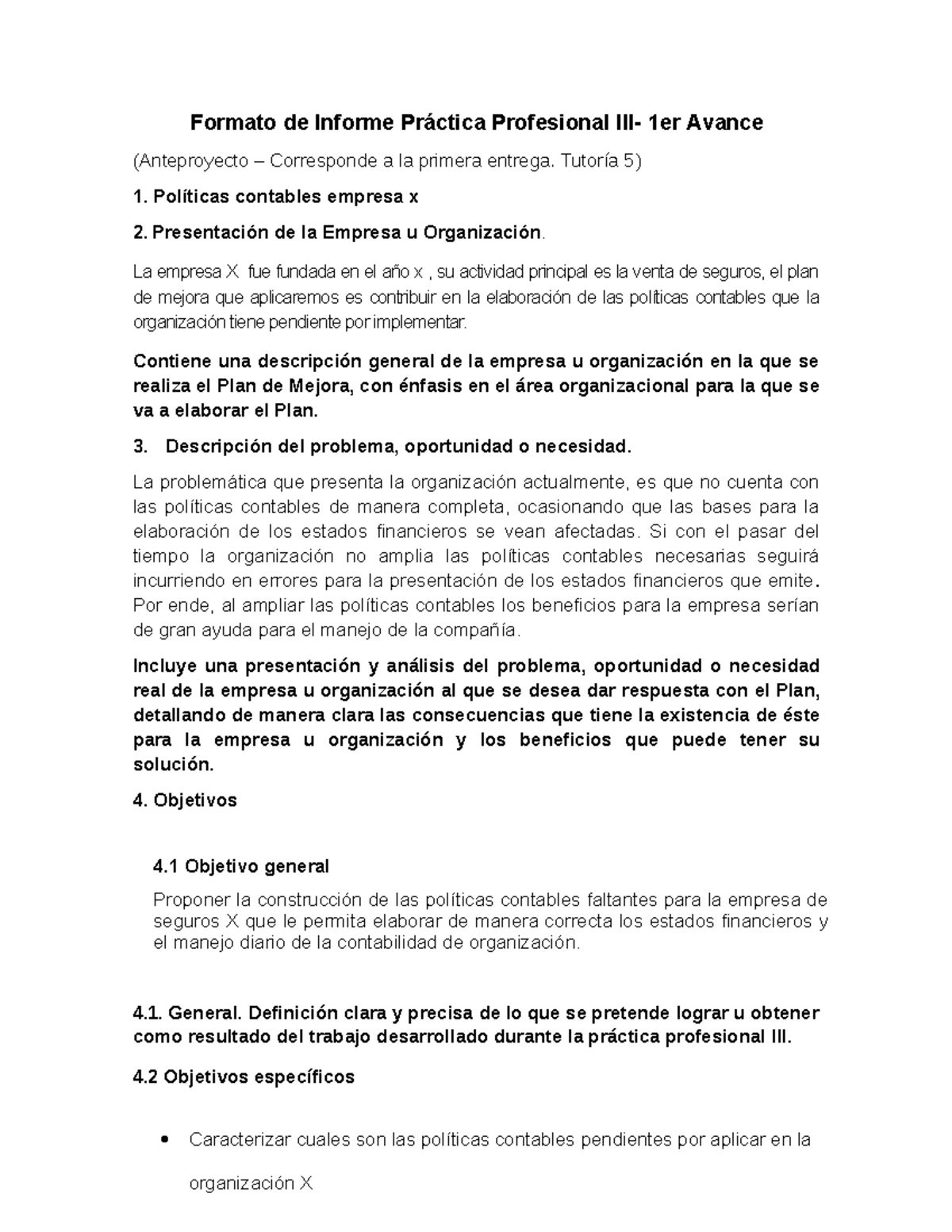 Formato de Informe Práctica Profesional III-1er Avance - Formato de ...