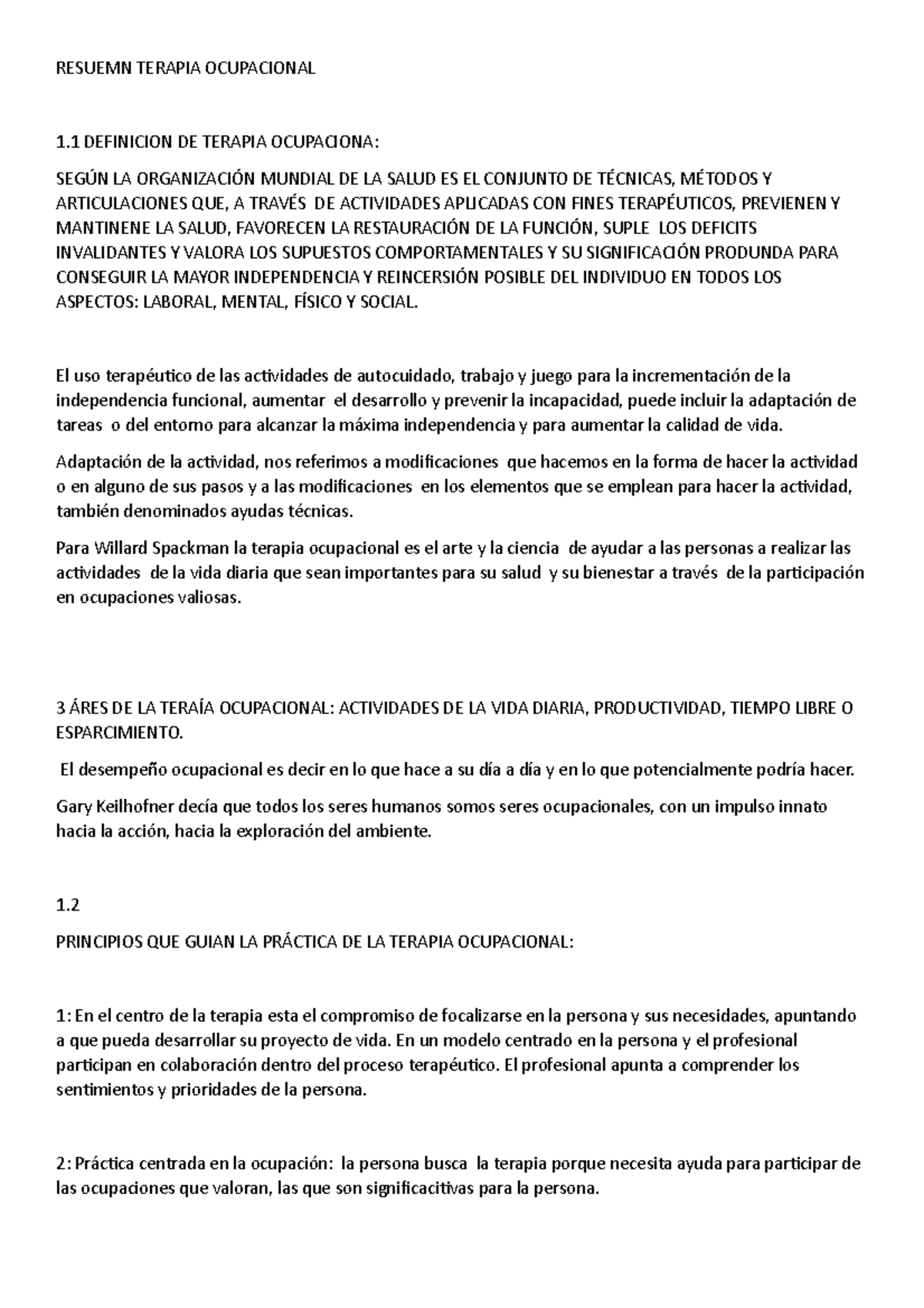 Resuemn Terapia Ocupacional 4 Modulos completos! - RESUEMN TERAPIA ...