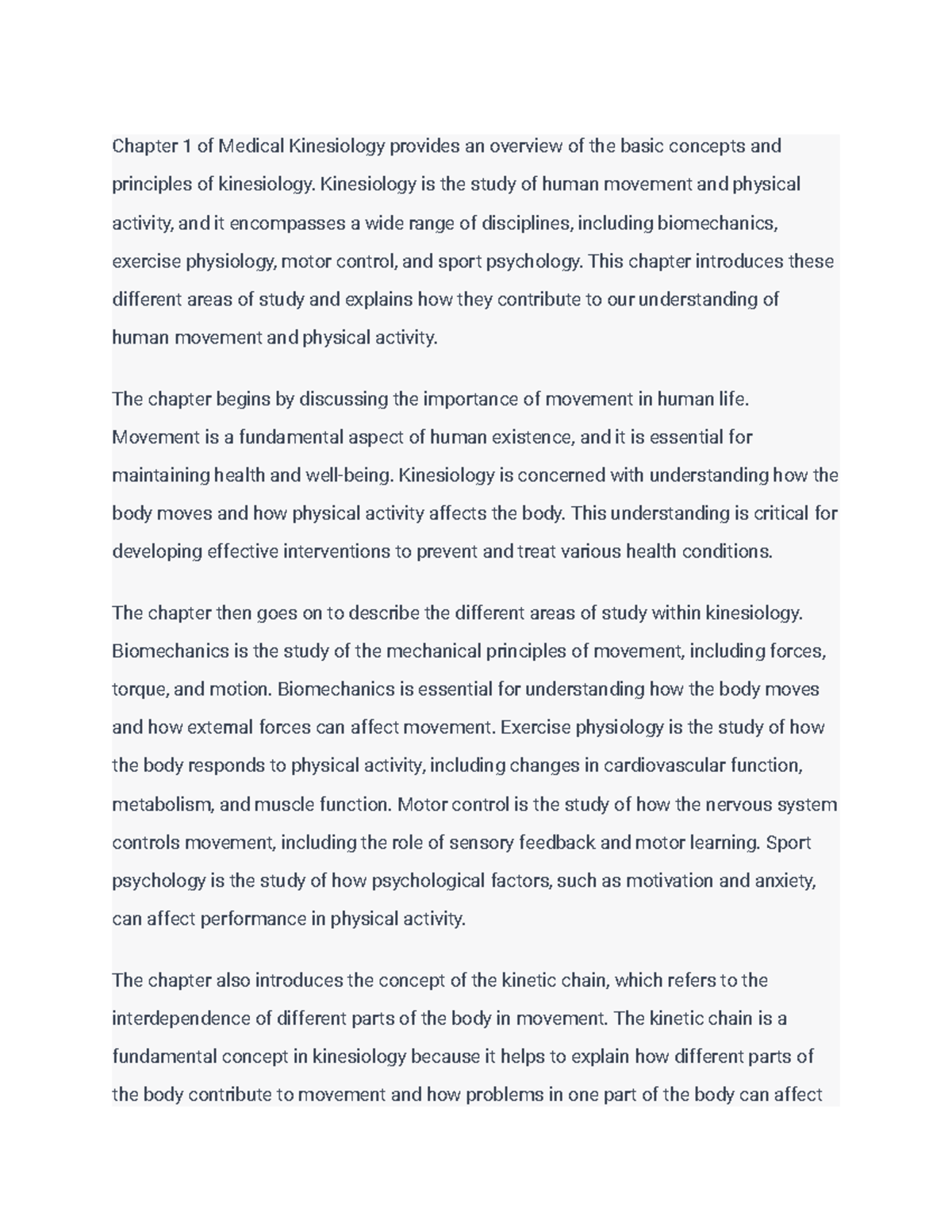 Medical Kinesiology - Kinesiology is the study of human movement and physical activity, and it ...