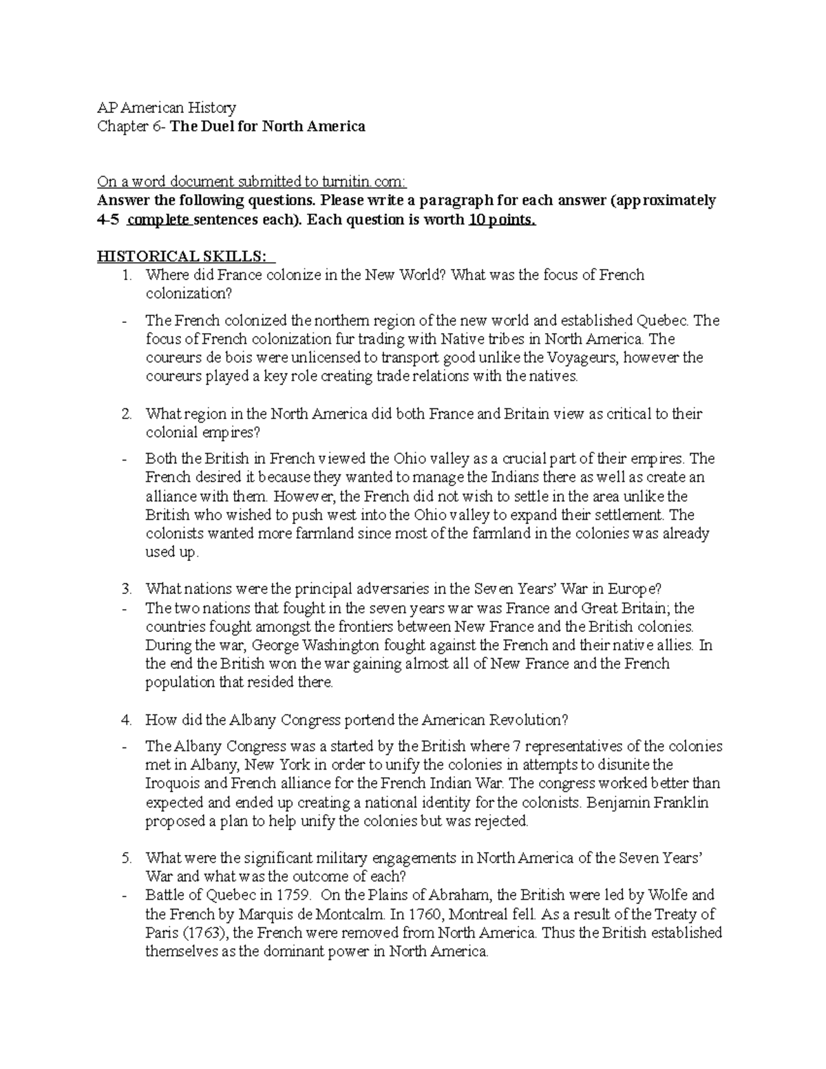 Chapter 6 reading guide finished - AP American History Chapter 6- The ...