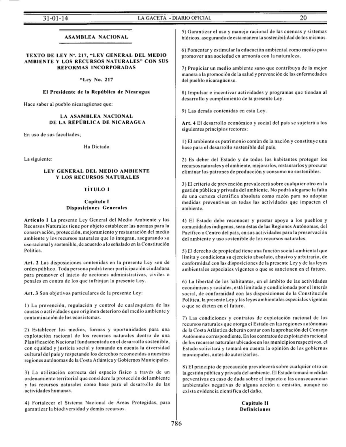 2014-01-17- Texto de Ley No 217, Ley general del medio ambiente con ...