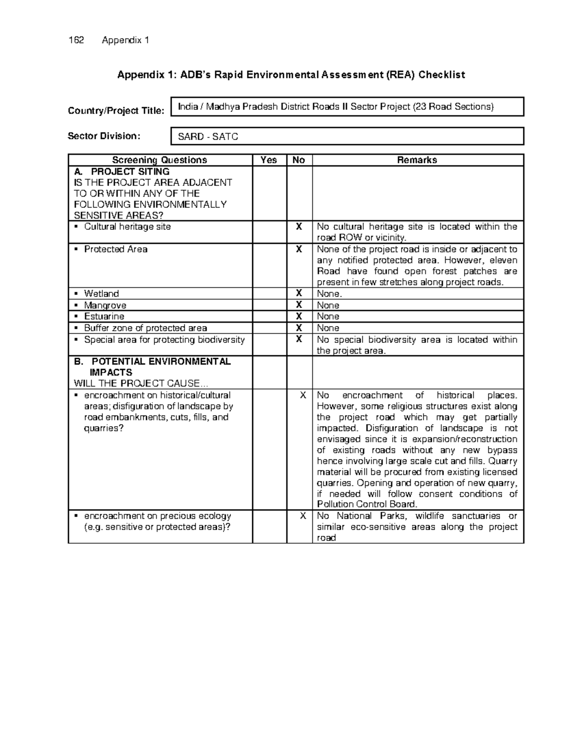 49377 001 iee 04b - LAW Notes - Appendix 1: ADB’s Rapid Environmental ...