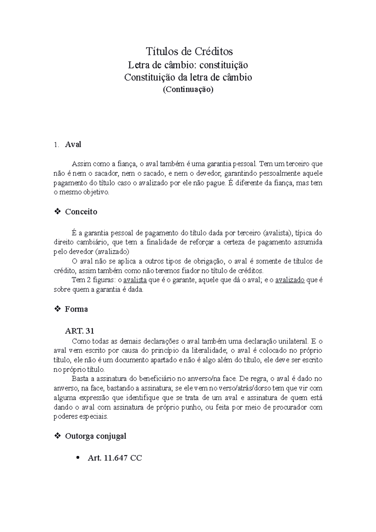 Títulos de Créditos Letra de câmbio: Constituição da letra de câmbio ...