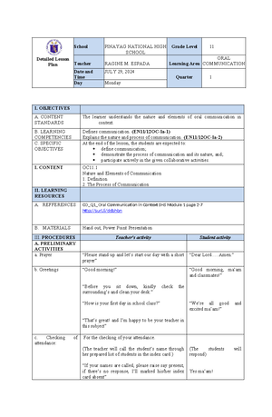 CPAR exam- TOS Based quarter 1 - p Republic of the Philippines ...