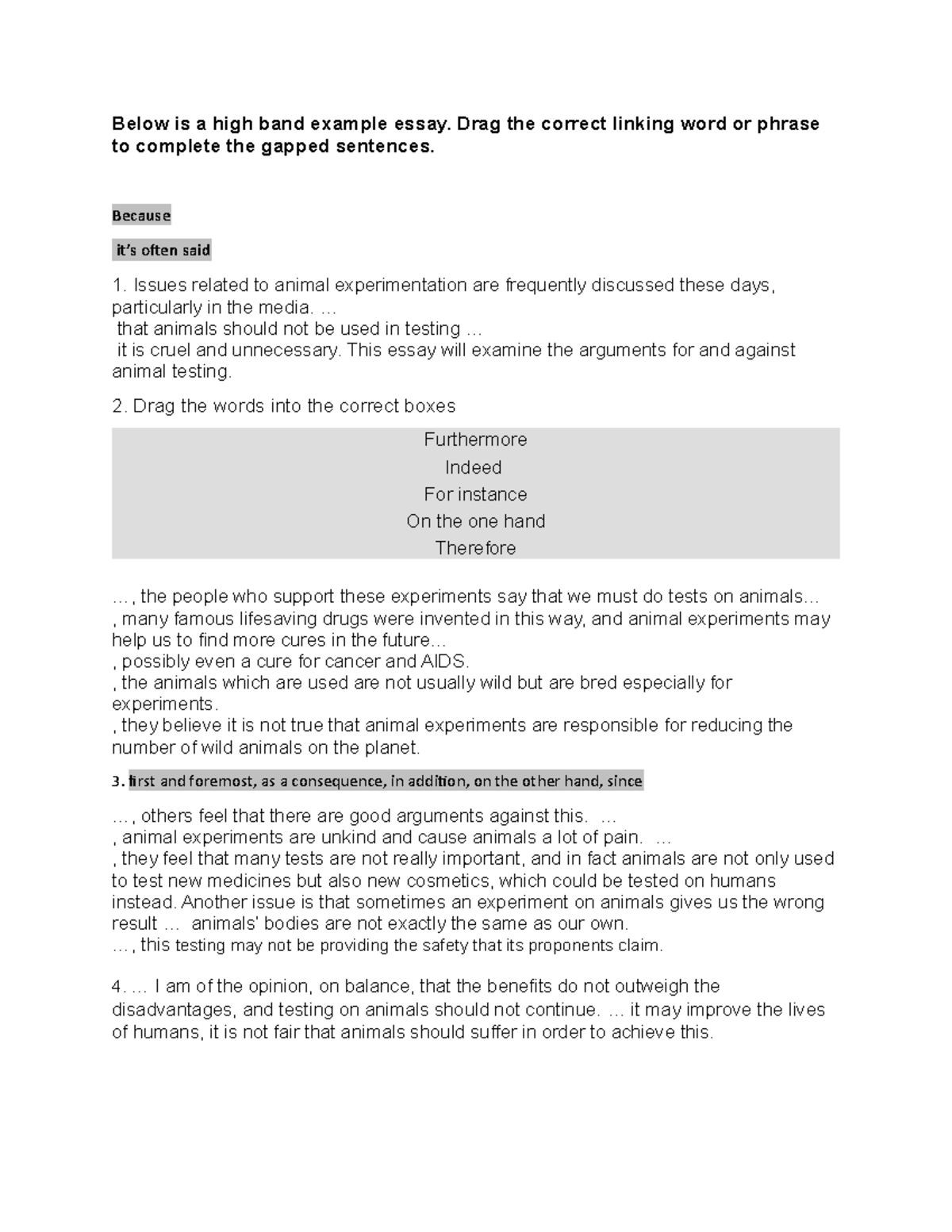 Ielts connections 2 - Essay writing - Below is a high band example ...