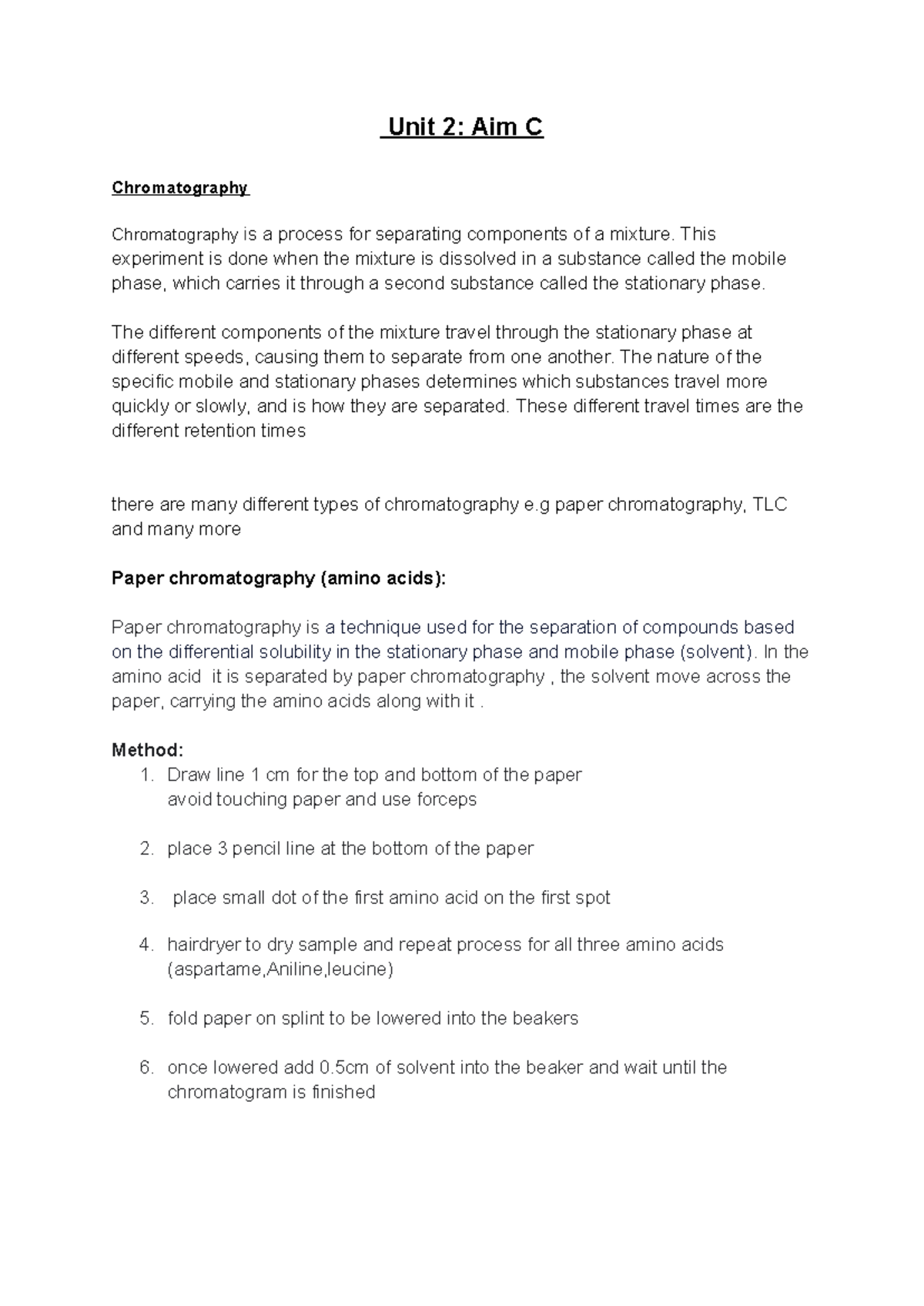 Unit 2 Aim C My Aim C Write Up For B Tec Pearson Applied Science