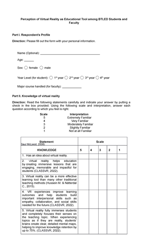 Survey-FORM - Enjoy - Perception of Virtual Reality as Educational Tool ...