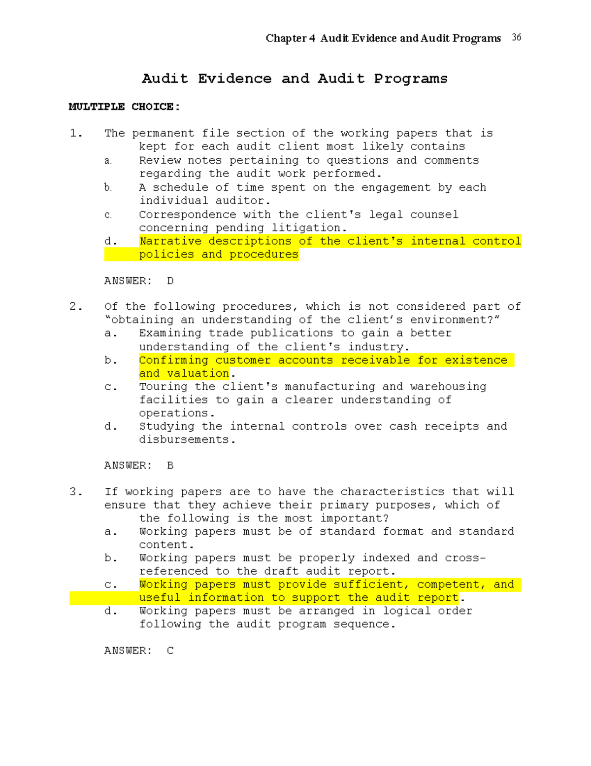 Ch04-Audit Evidence and Audit Programs - Chapter 4 Audit Evidence and Audit Programs Audit ...