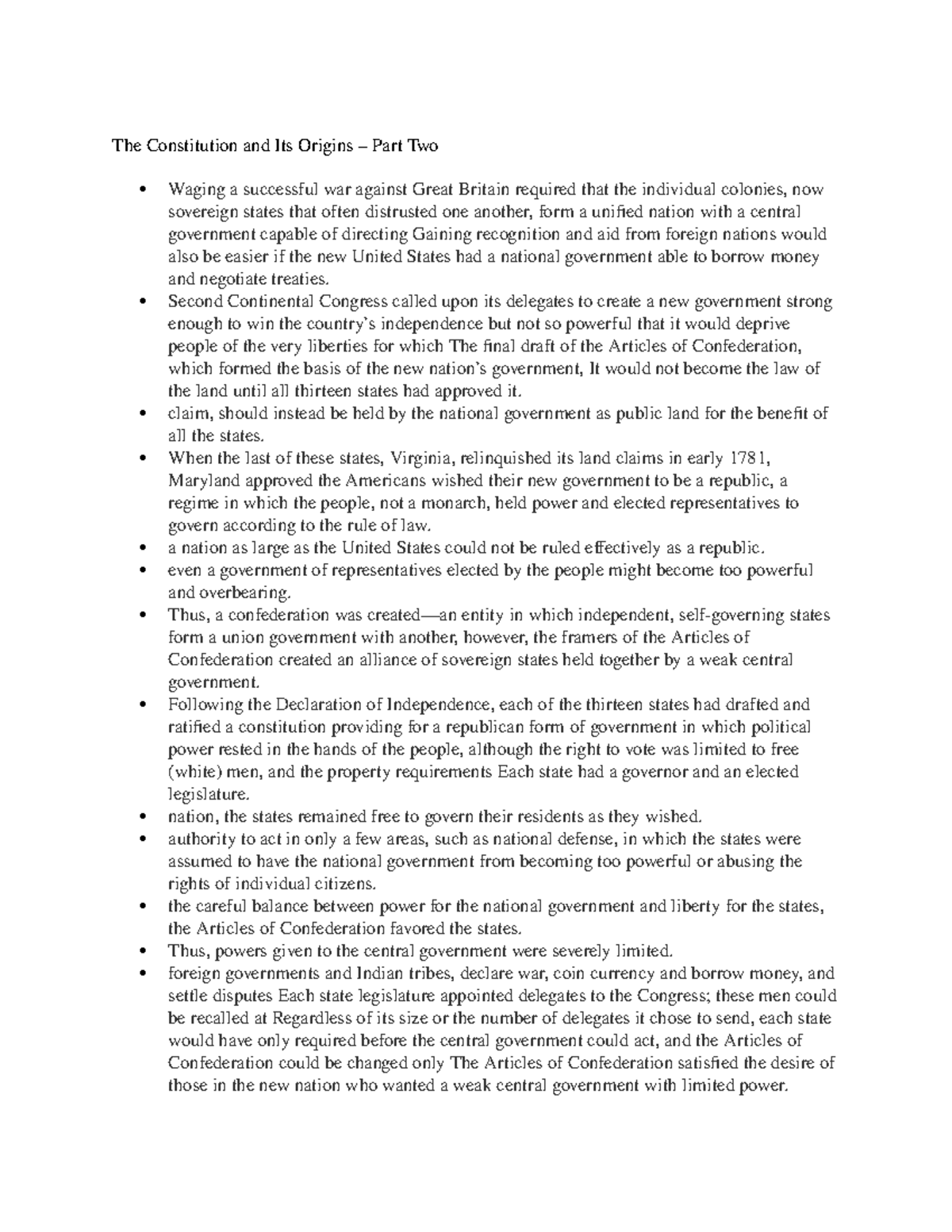 The Constitution and Its Origins – Part Two - Second Continental ...