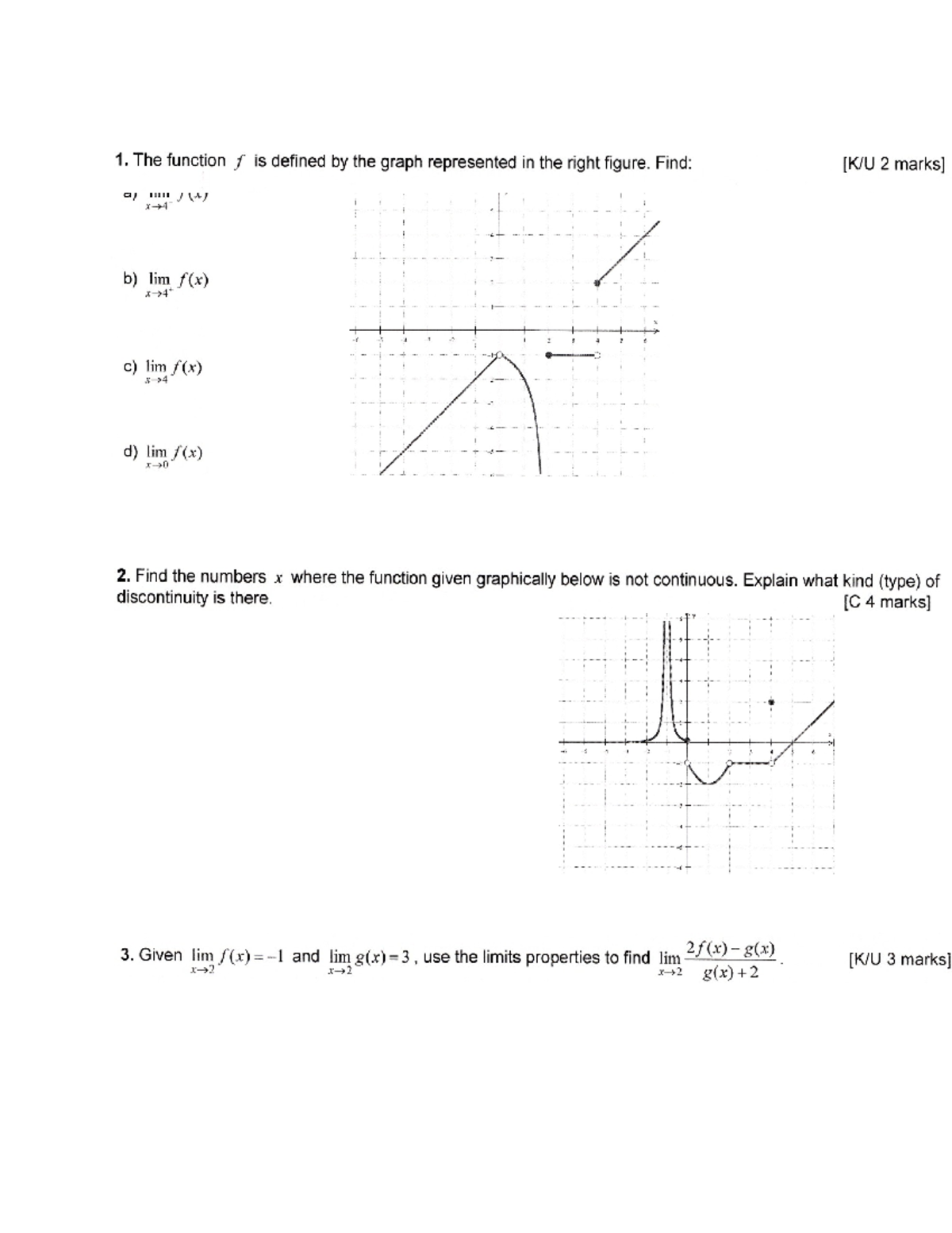 Limits Test Review - bvgvh - Studocu