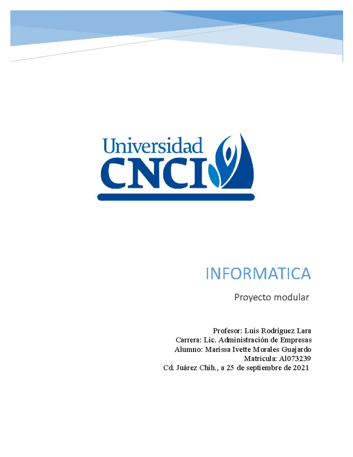 Proyecto Modular e INTEGRADOR EN LA MATERIA DE IFORMATICA - Informática II - Studocu