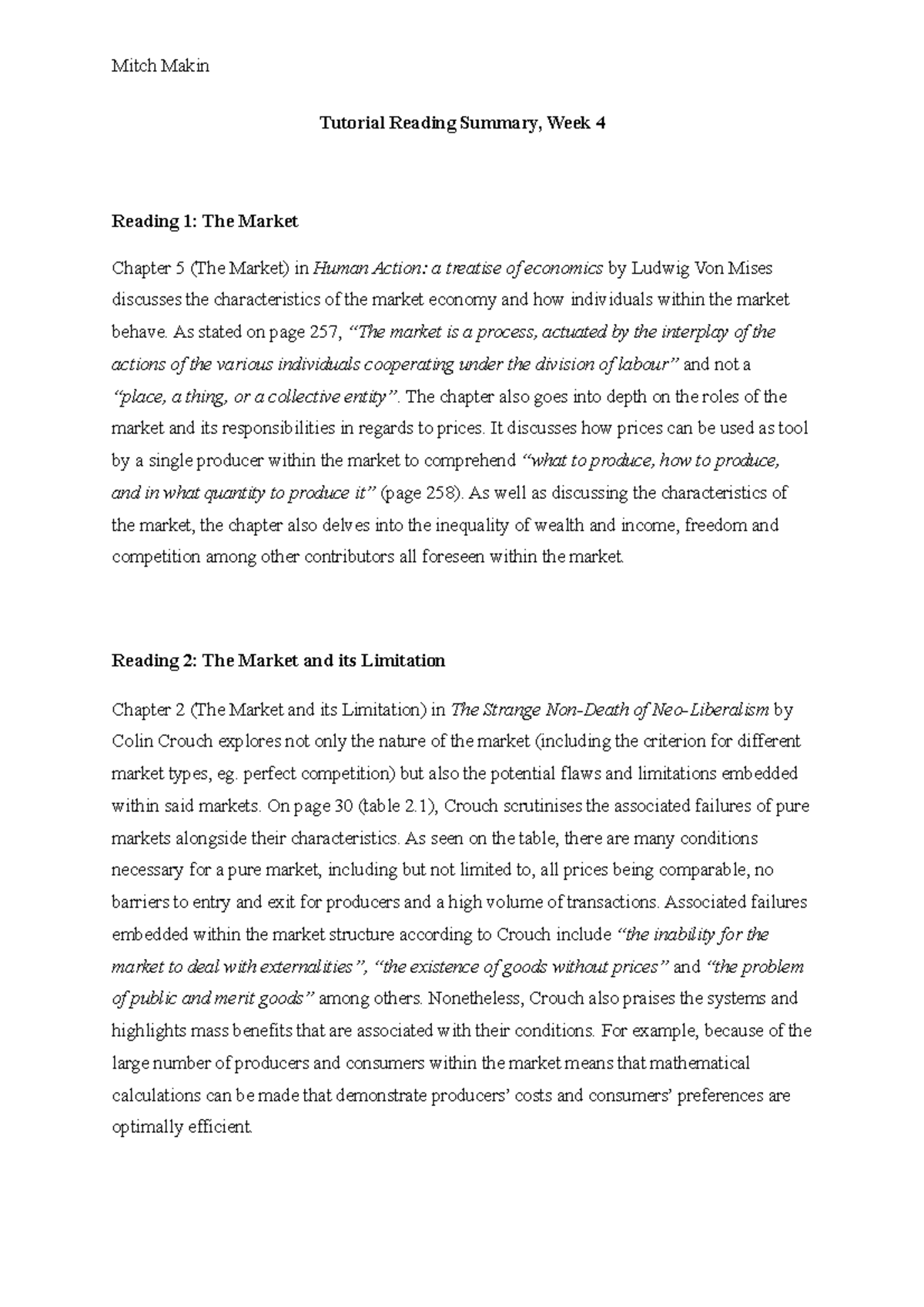 Tutorial Reading Summary week 4 Tutorial Summary #1 65465445656878Tutorial Summary #1 - Studocu