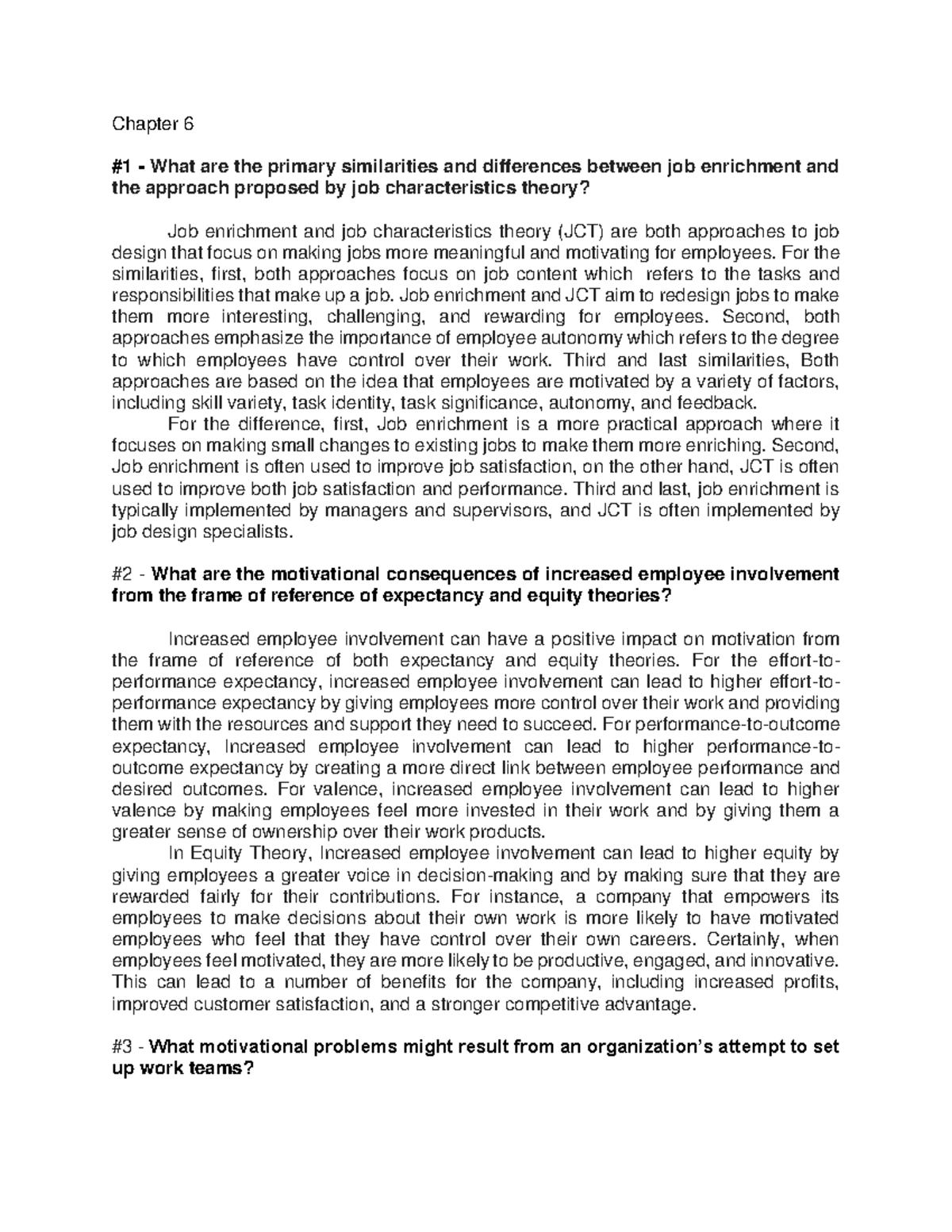 Human Behavior Chapter 6 Discussion Questions - Answer - Chapter 6 #1 ...