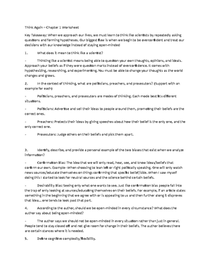 Think Again Chapter 4 wksht - COMM-200- Think Again Worksheet – Chapter ...