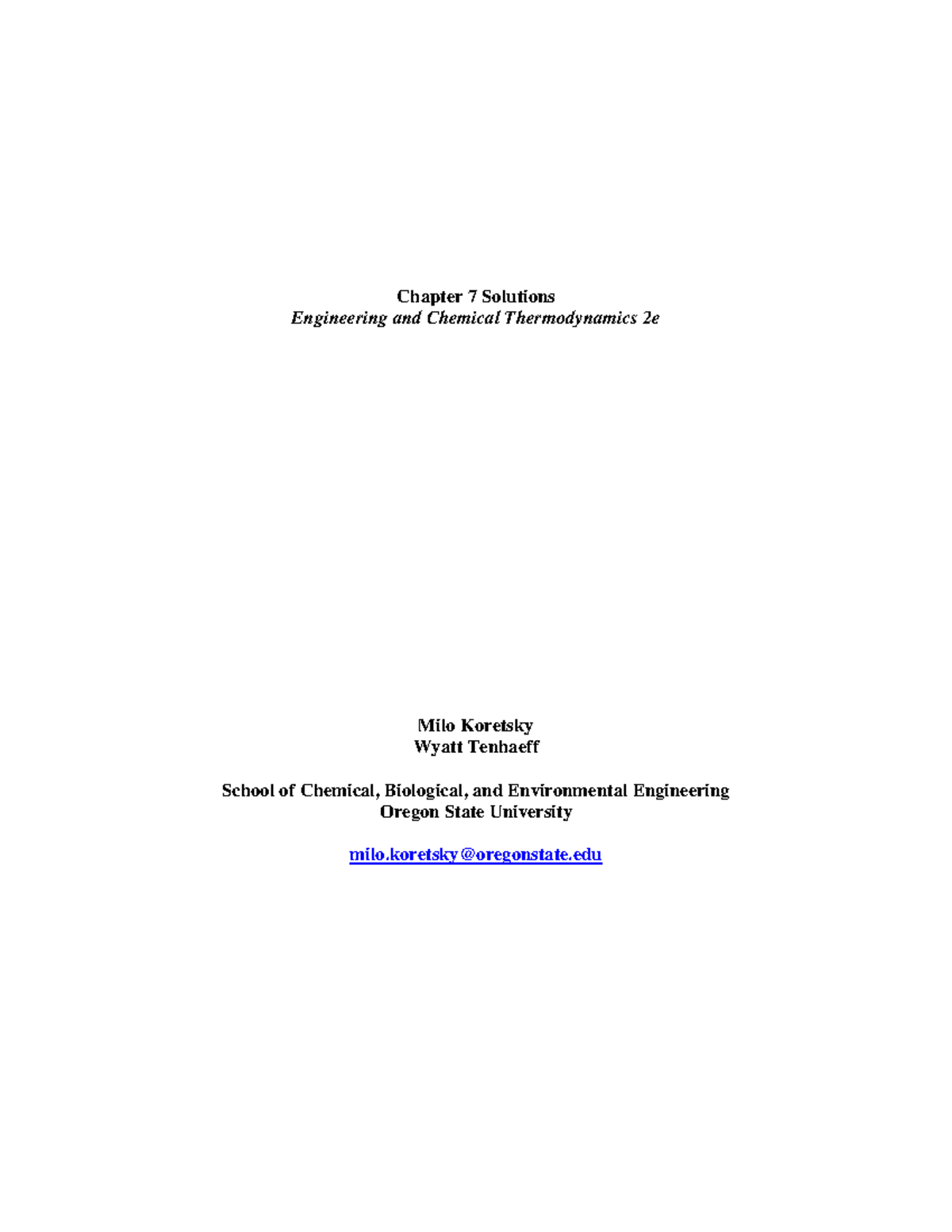 Toaz - engineering - Chapter 7 Solutions Engineering and Chemical ...
