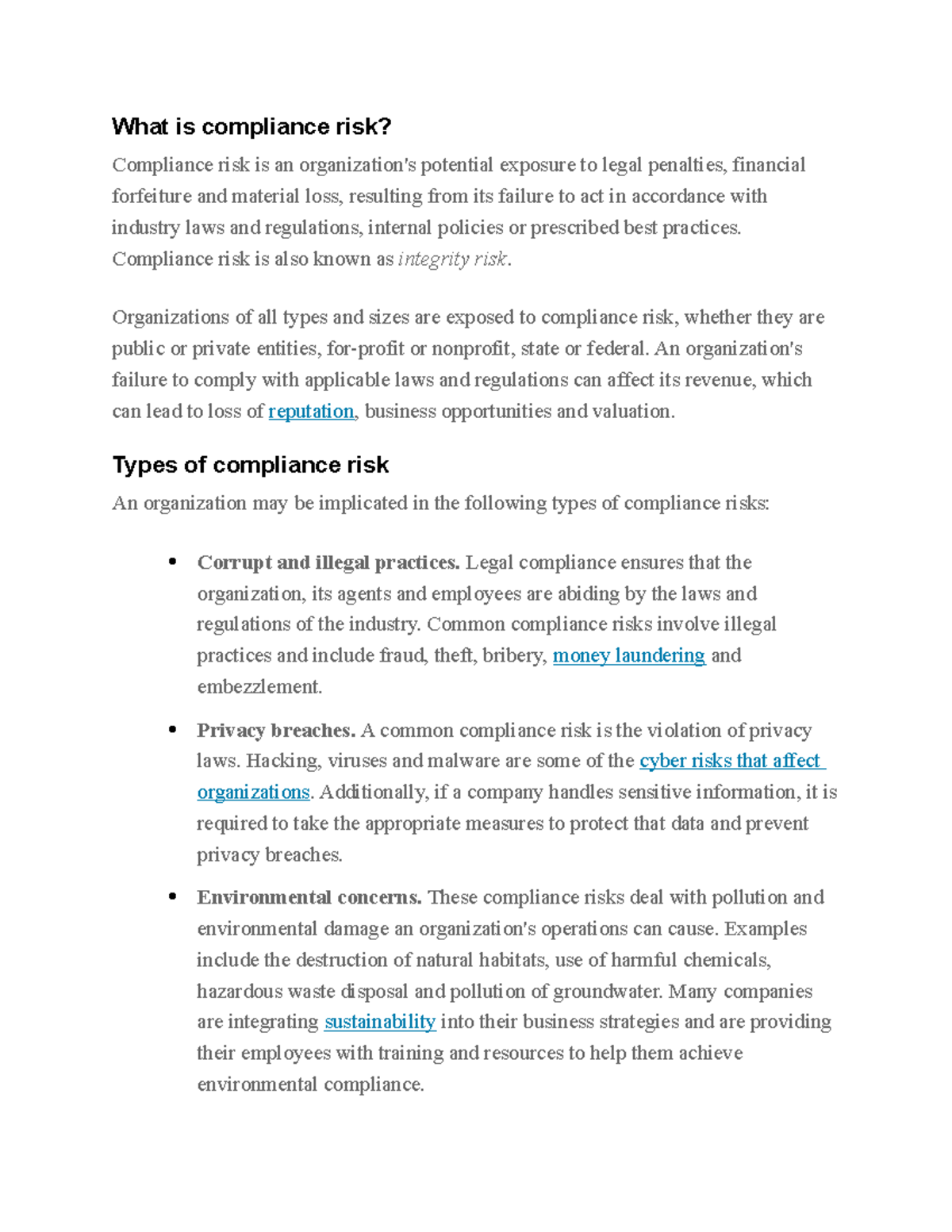 What is compliance risk - What is compliance risk? Compliance risk is ...