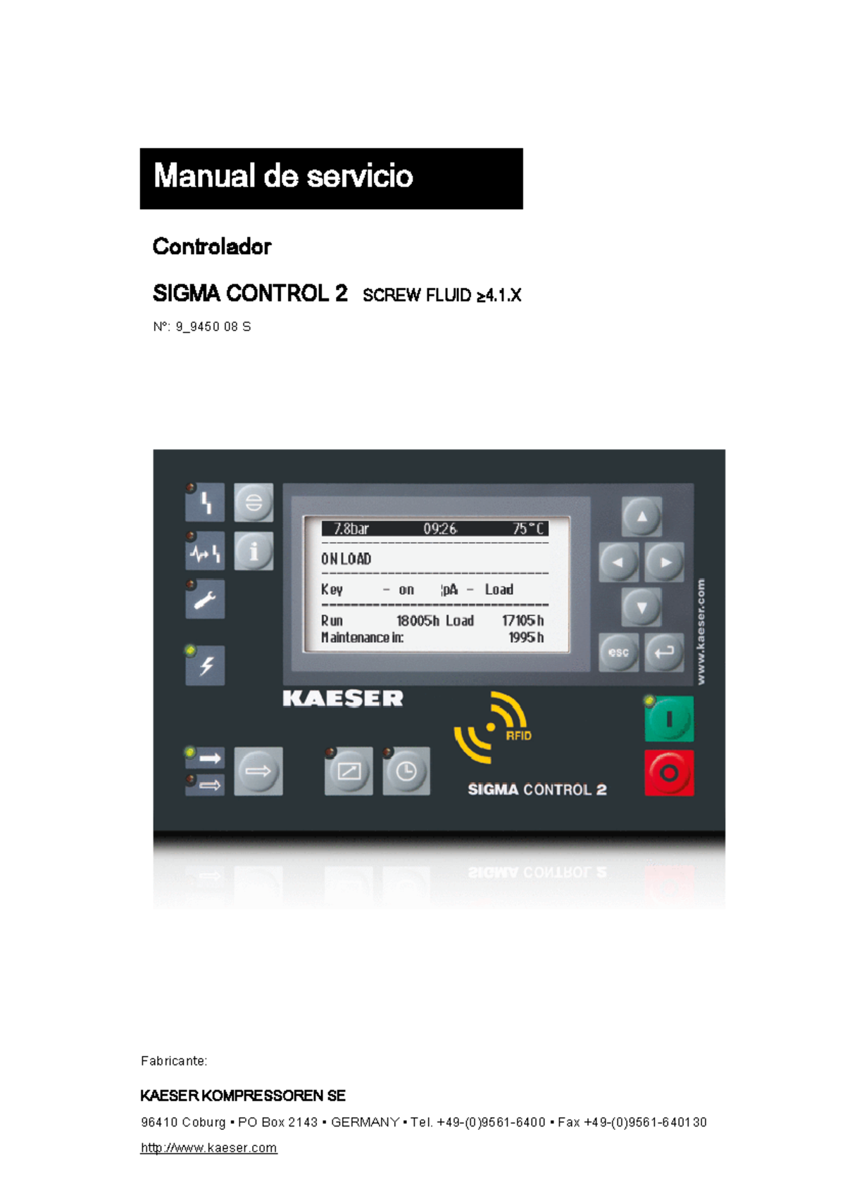 Sigma control 2 - Manual de servicio Controlador SIGMA CONTROL 2 SCREW ...