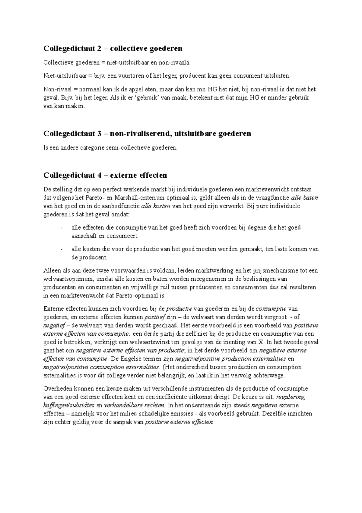 Collegedictaten in het kort - Collegedictaat 2 – collectieve goederen ...