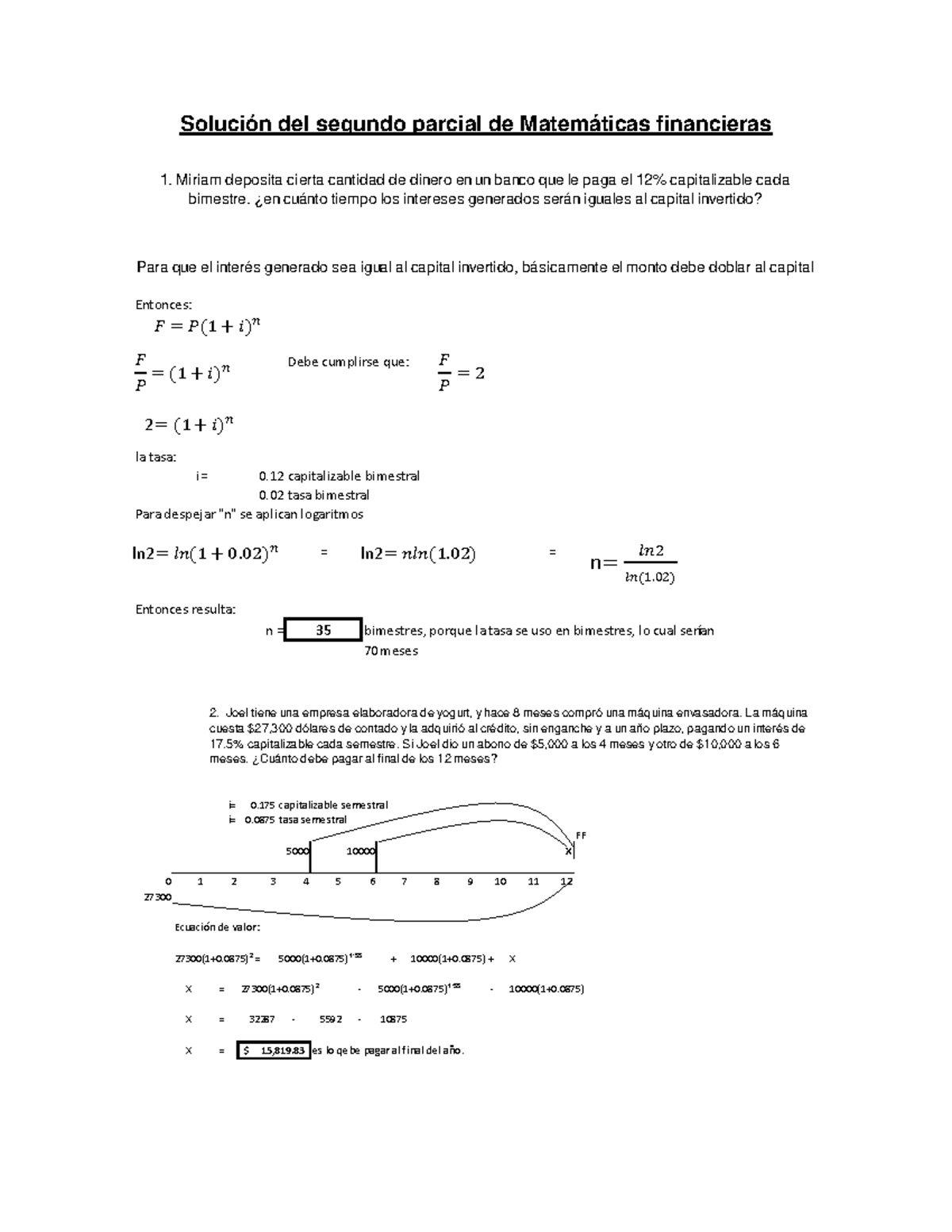 Solución Ejercicios Matemáticas Financieras Warning Tt Undefined Function 32 Warning Tt
