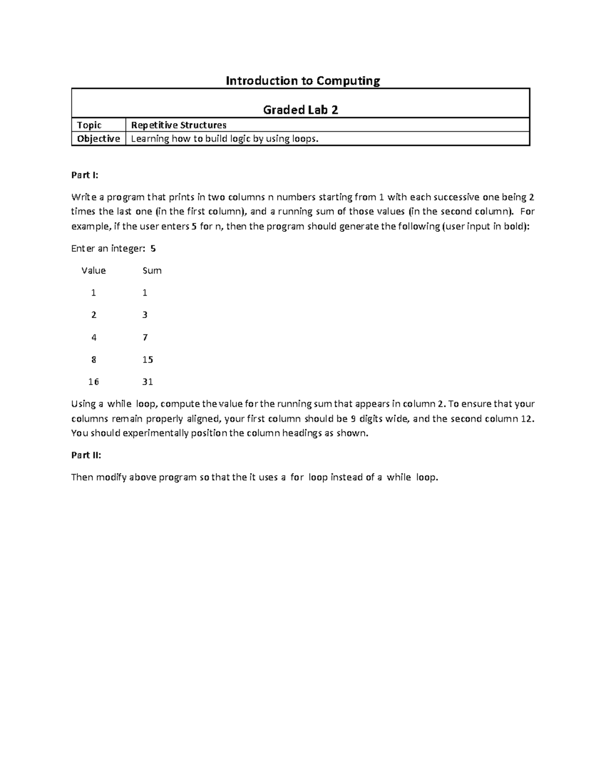 Graded Lab 2.1 Loops - This is tasks to practice in C++ language which ...