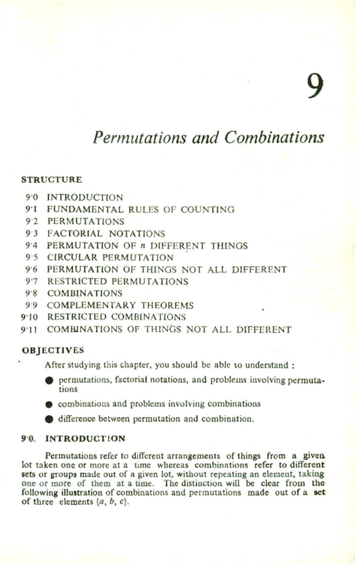 Perm and COMBinations - 9 Permutations and Combinations STRUCTURE 90 INTRODUCTION 9 FUNDAMENTAL ...