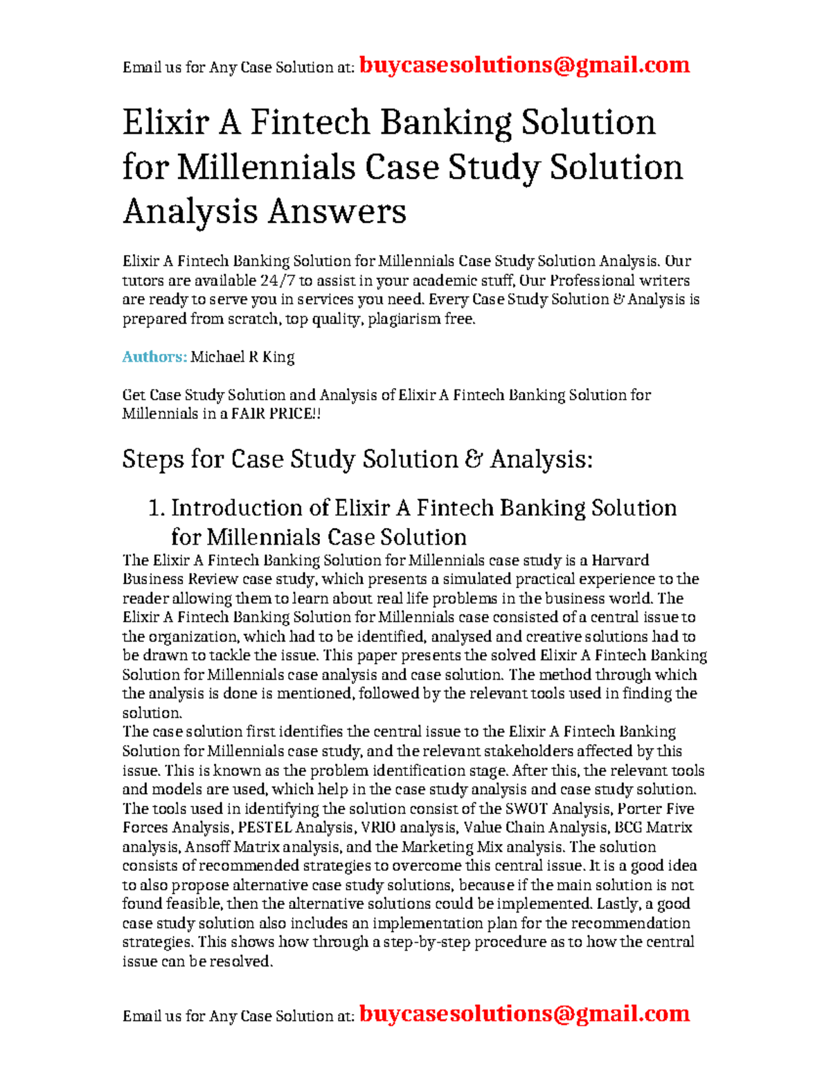 Case Solution Elixir A Fintech Banking Solution for Millennials - Elixir A Fintech Banking ...