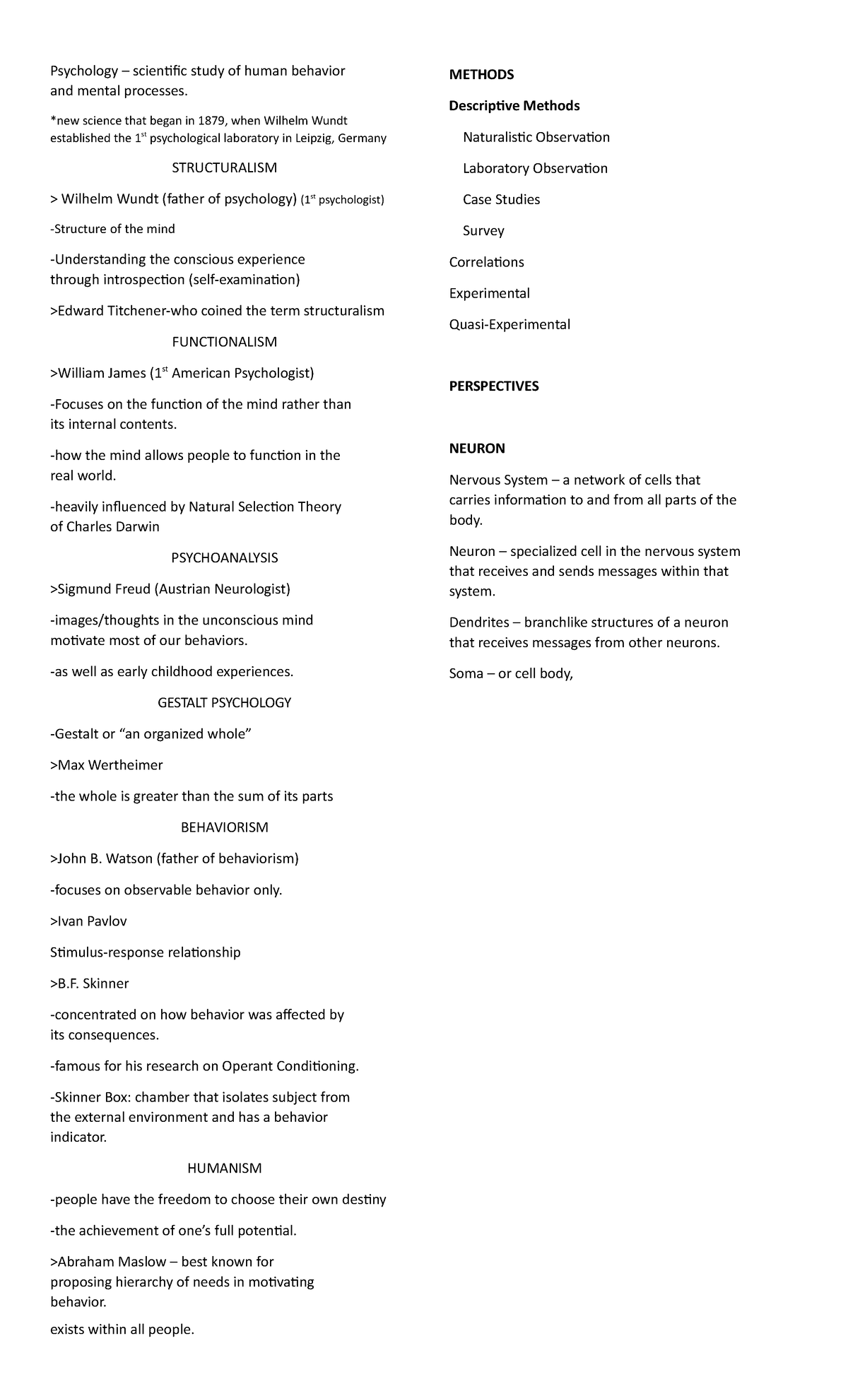 History of Psychology 1.2 - Psychology – scientific study of human ...