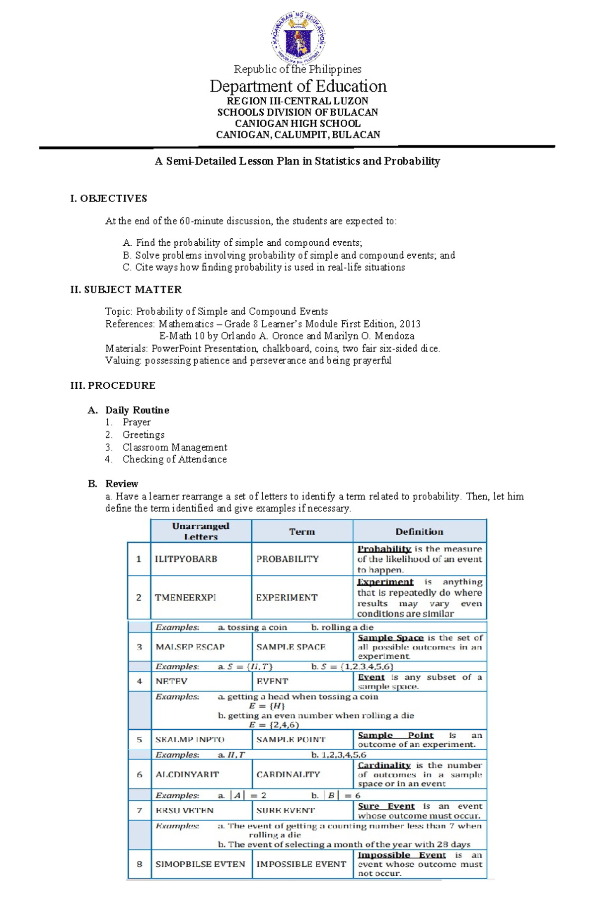 Pdfcoffee - educ - Republic of the Philippines Department of Education ...