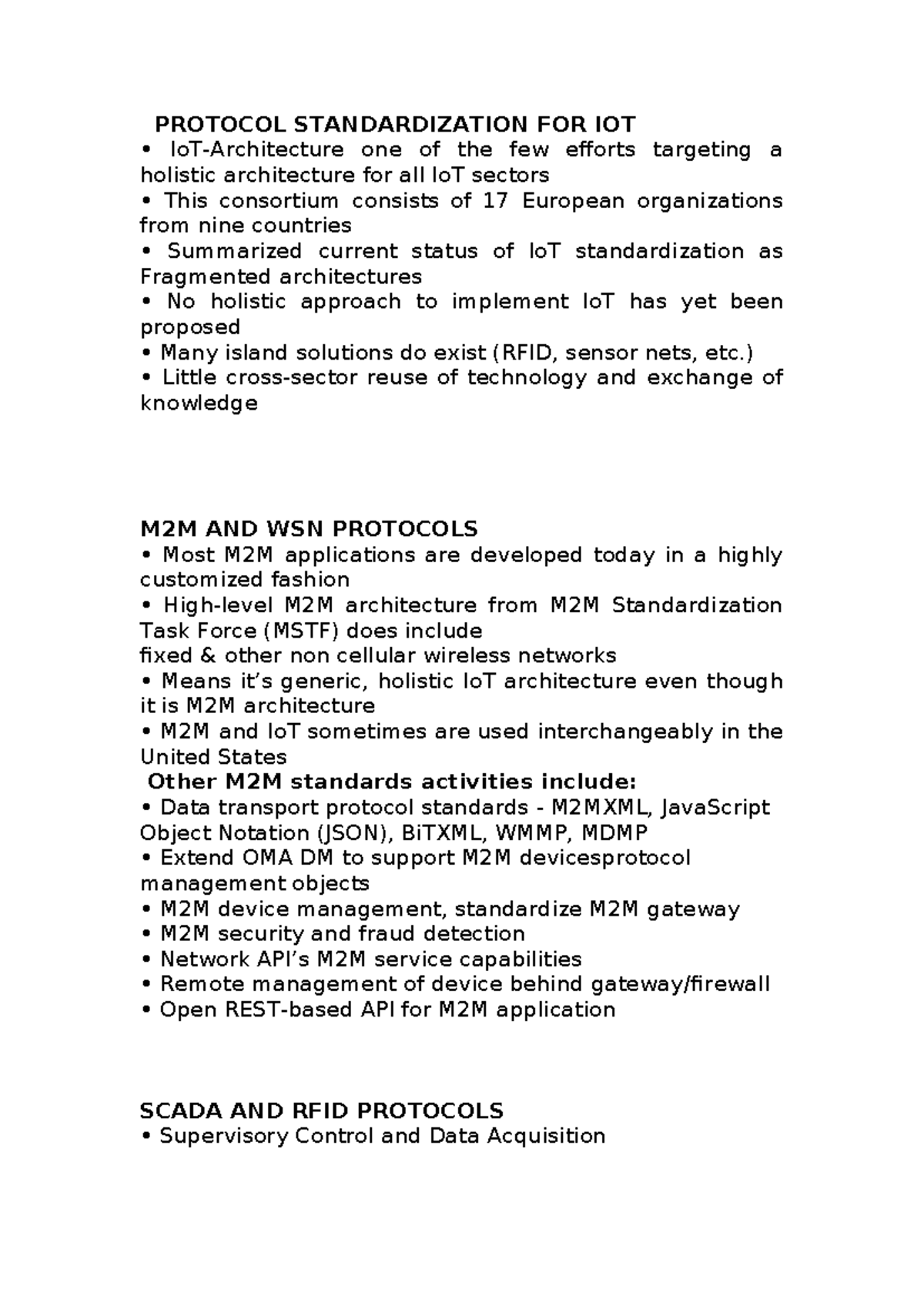 iot protocols and security - yPROTOCOL STANDARDIZATION FOR IOT IoT-Architecture one of the few ...