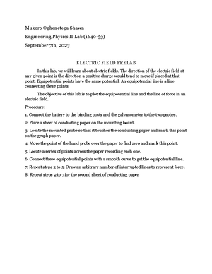 Mechanical Equivalent of Heat (Electrical Method) Lab Report - I. Basic ...