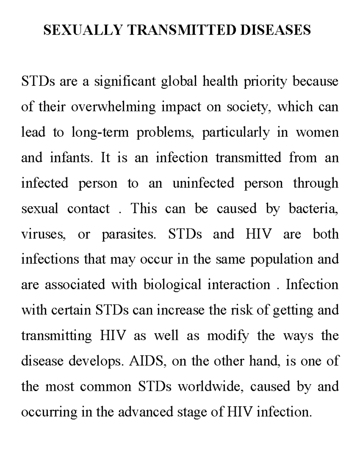 Sexually- Transmitted- Diseases - SEXUALLY TRANSMITTED DISEASES STDs ...